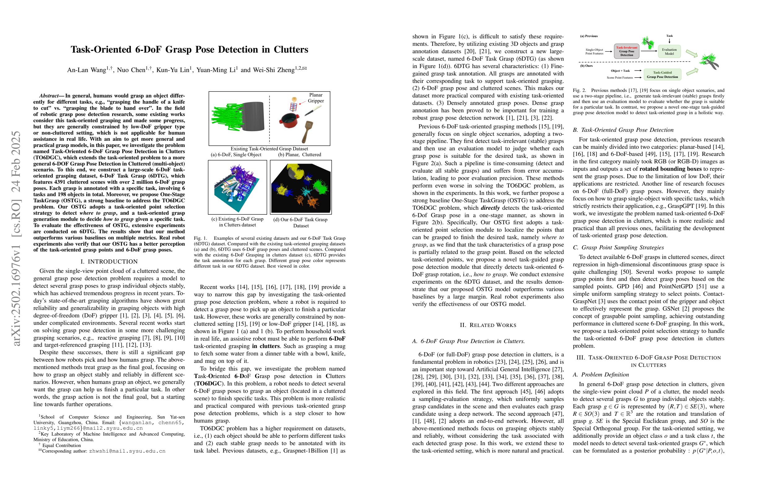 Task-Oriented 6-DoF Grasp Pose Detection in Clutters