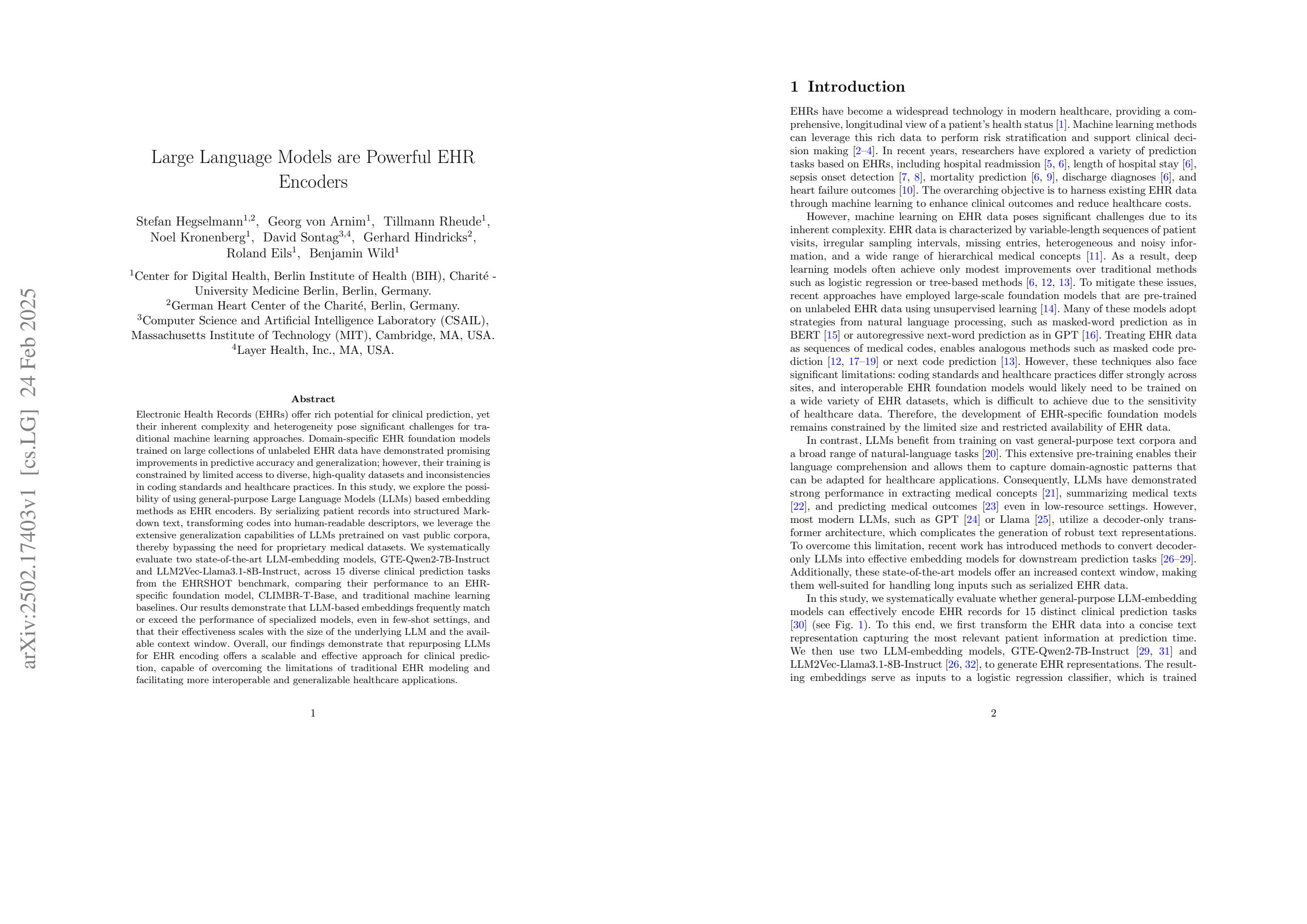 Large Language Models are Powerful EHR Encoders