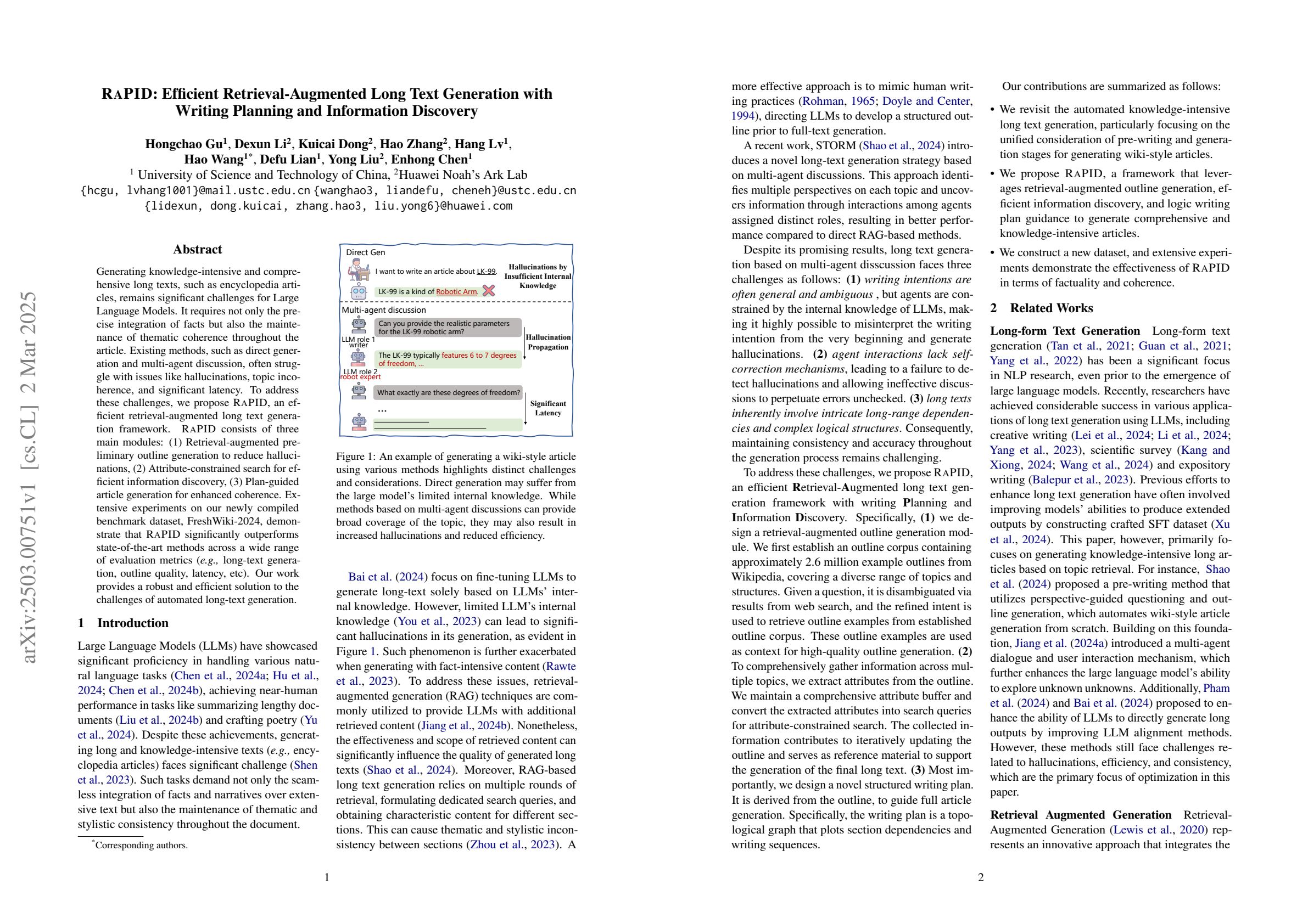 RAPID: Efficient Retrieval-Augmented Long Text Generation with Writing Planning and Information ...