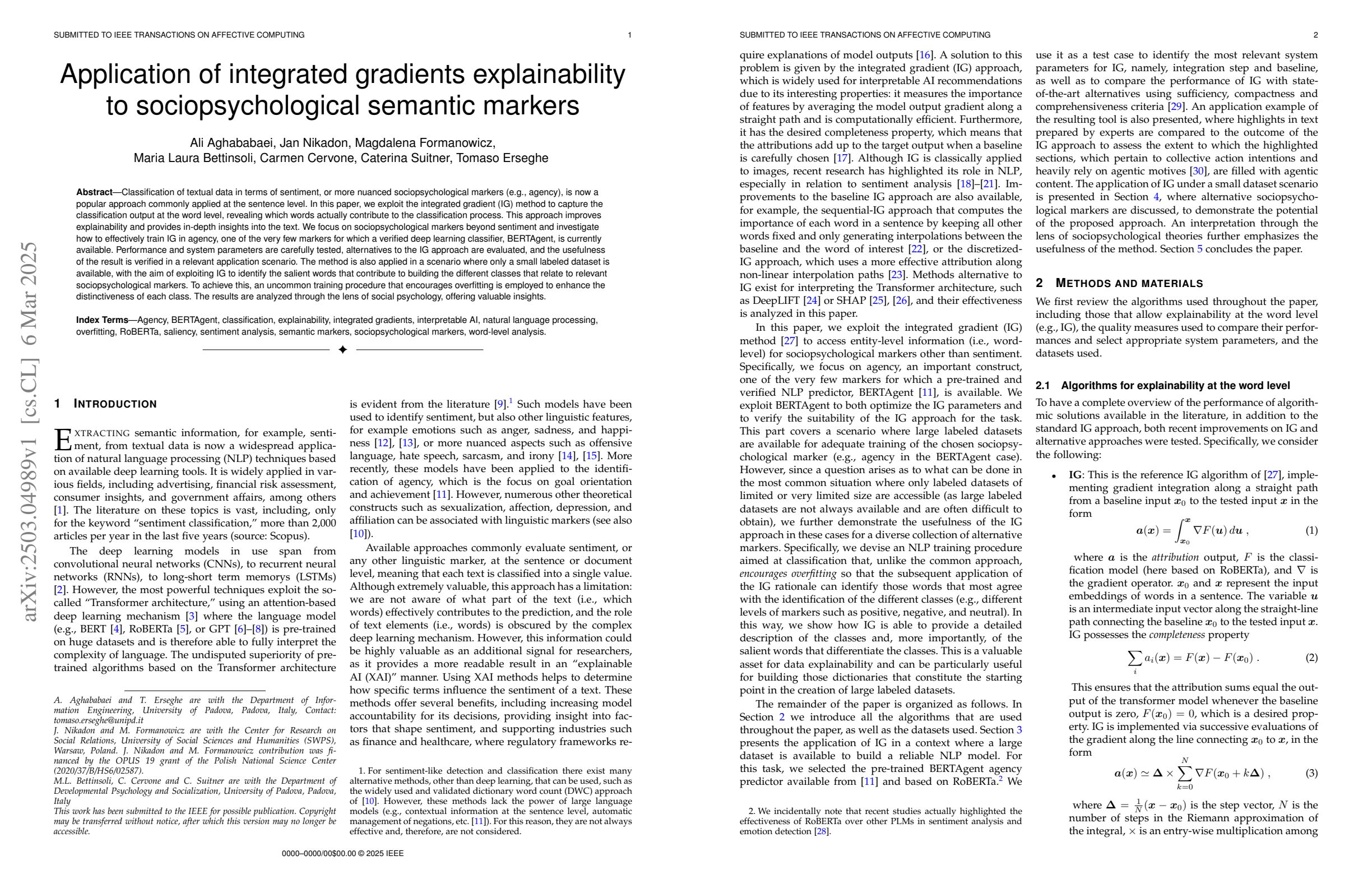 Application of integrated gradients explainability to ...