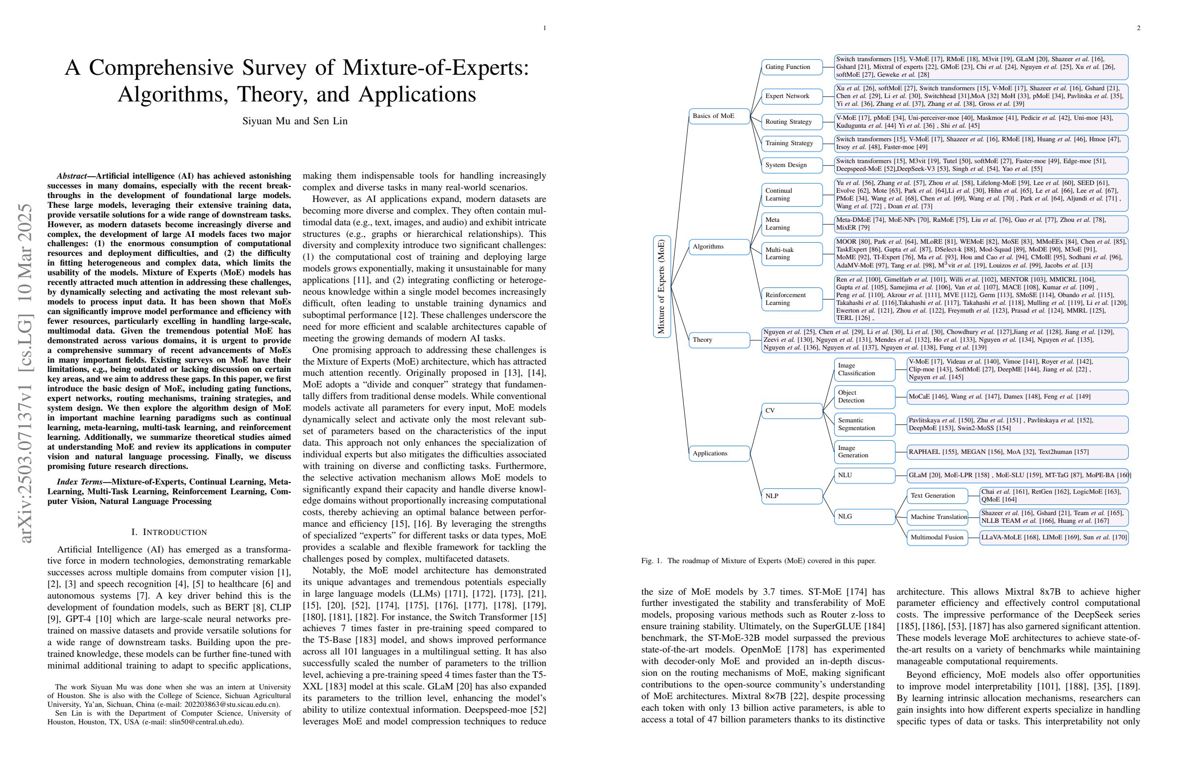 A Comprehensive Survey of Mixture-of-Experts: Algorithms, Theory, and ...