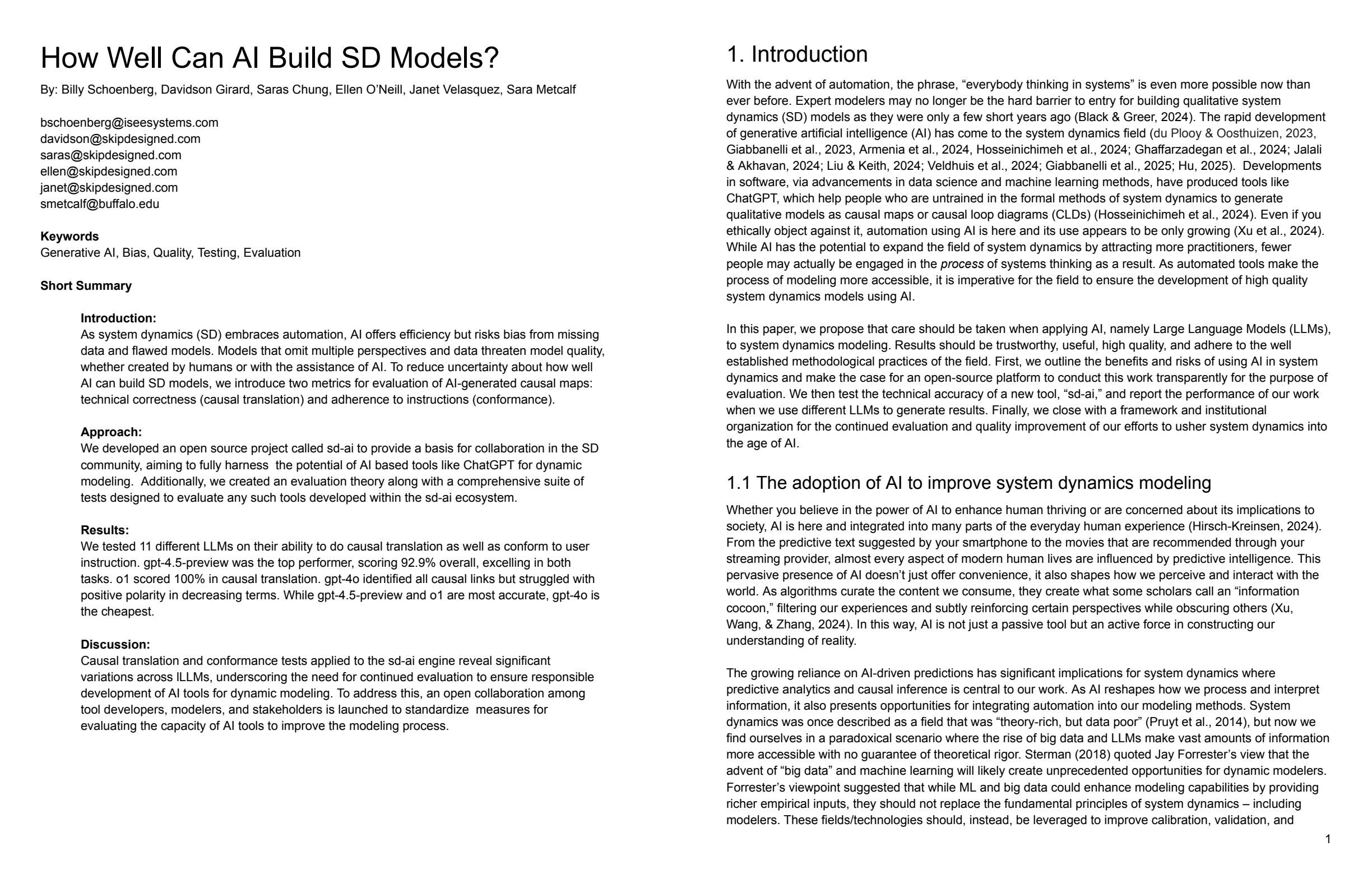 How Well Can AI Build SD Models?