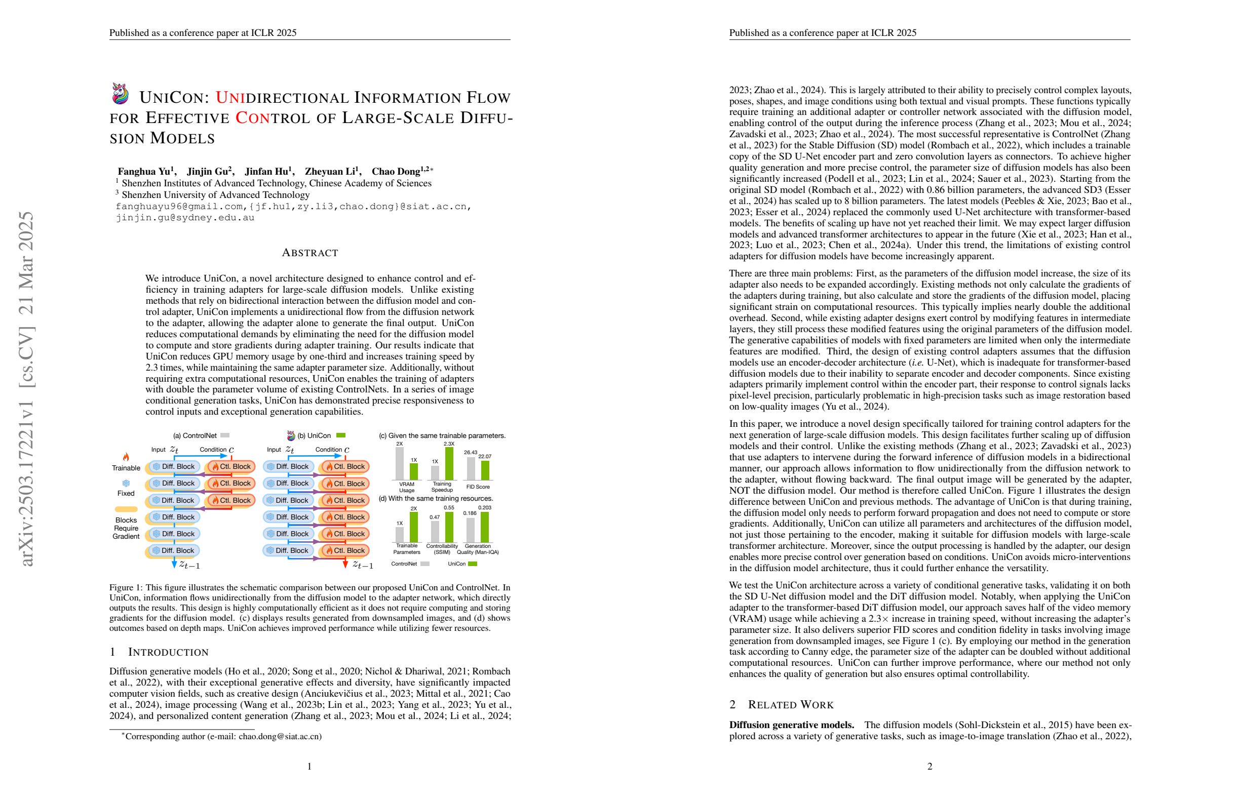 UniCon: Unidirectional Information Flow for Effective Control of Large ...