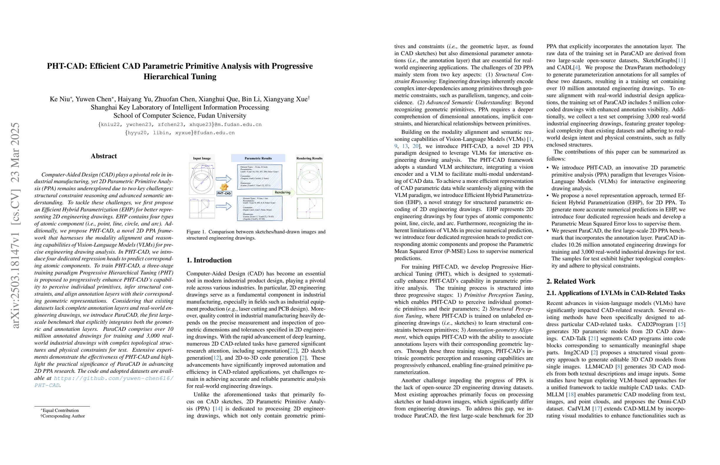PHT-CAD: Efficient CAD Parametric Primitive Analysis with Progressive ...