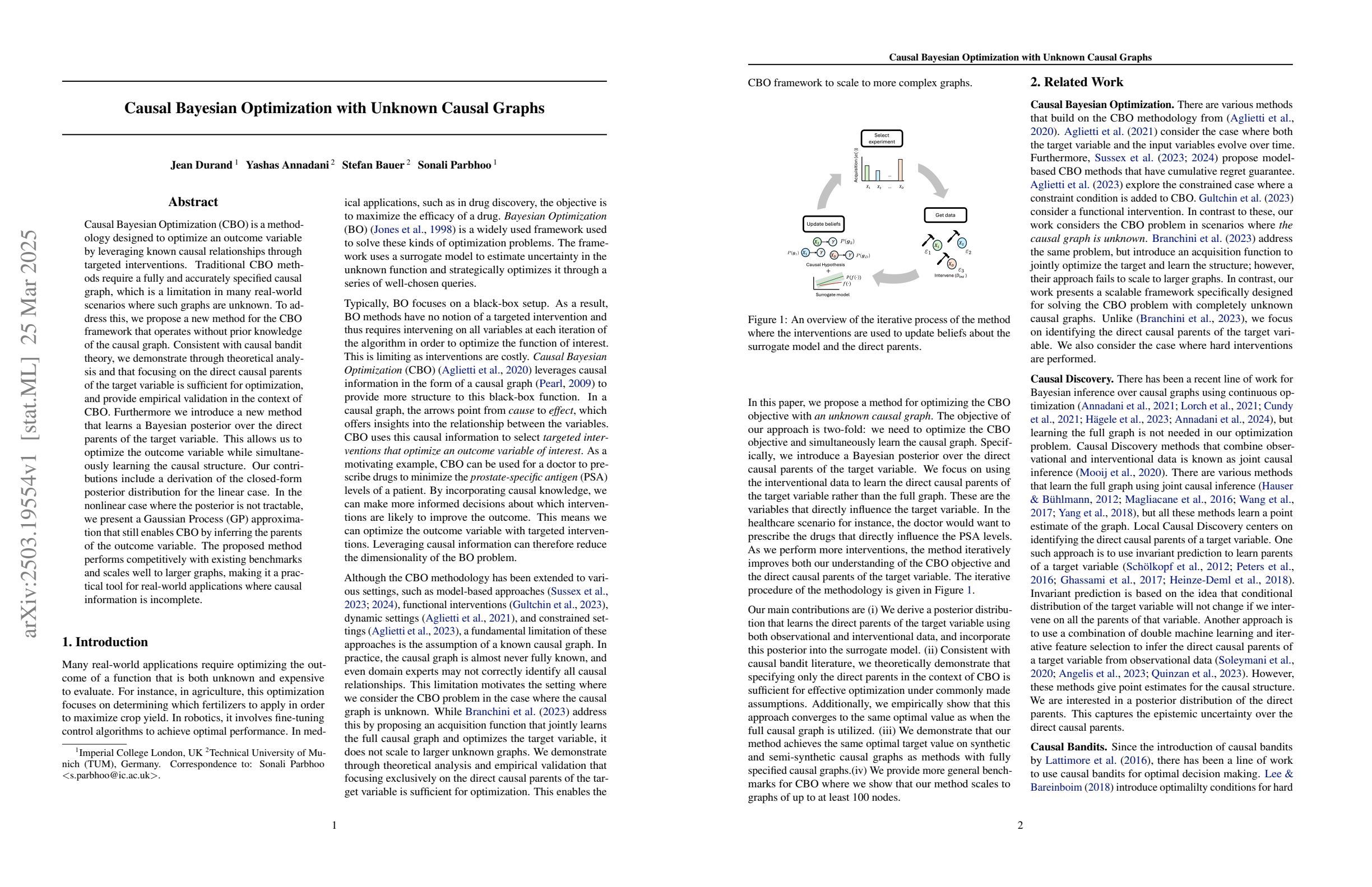 Causal Bayesian Optimization with Unknown Graphs
