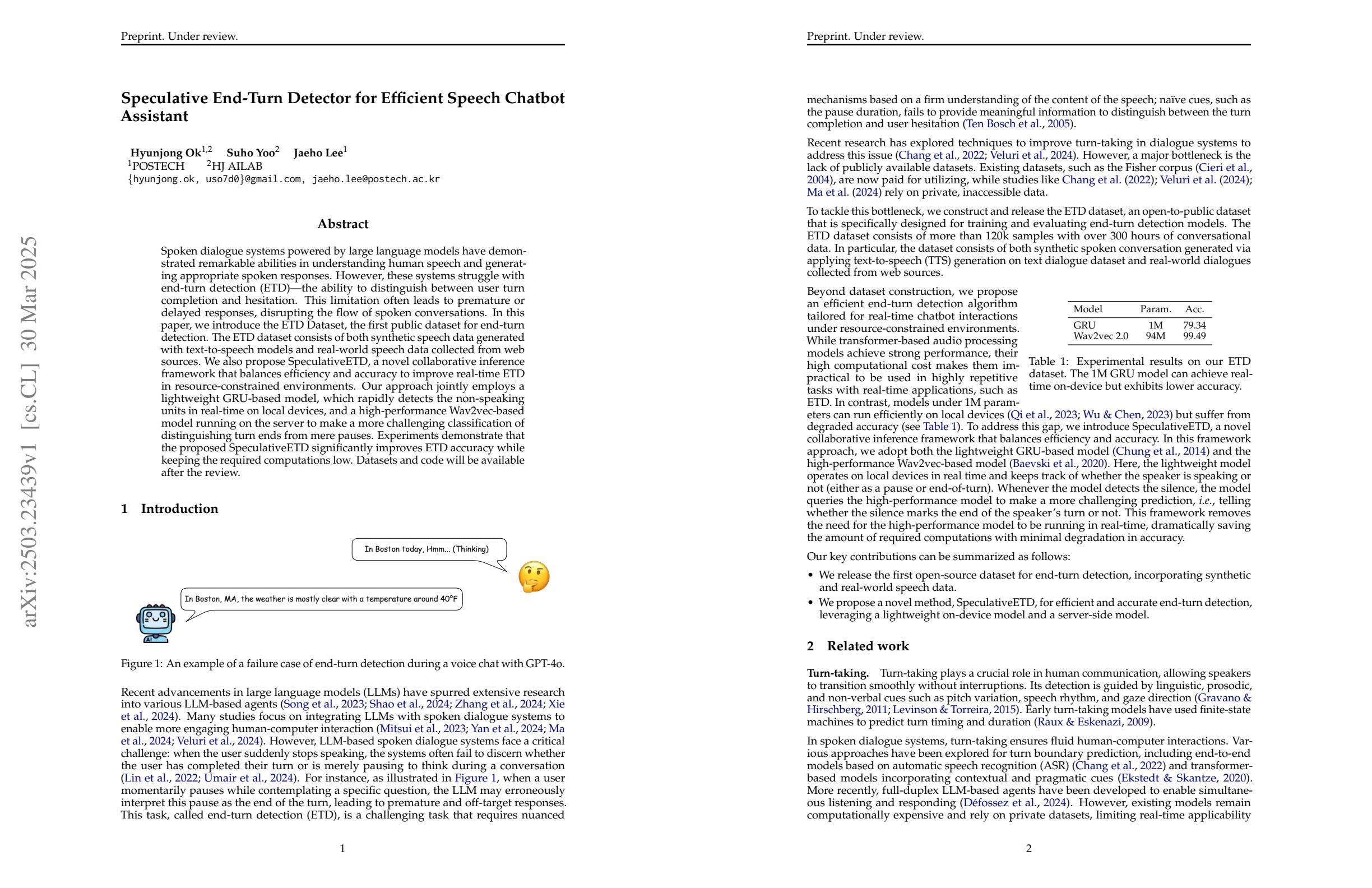 Speculative End-Turn Detector for Efficient Speech Chatbot Assistant