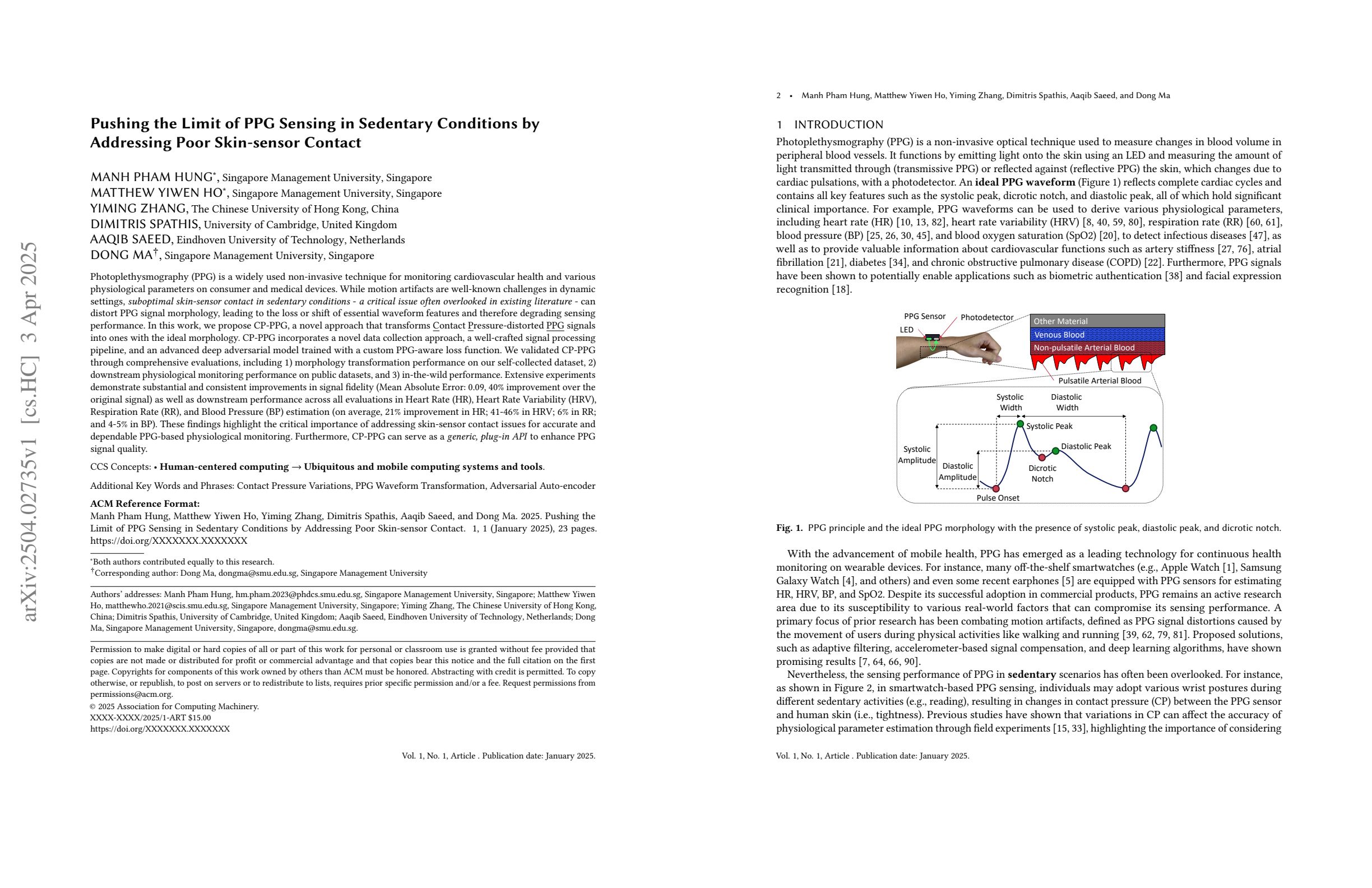 Pushing the Limit of PPG Sensing in Sedentary Conditions by Addressing ...