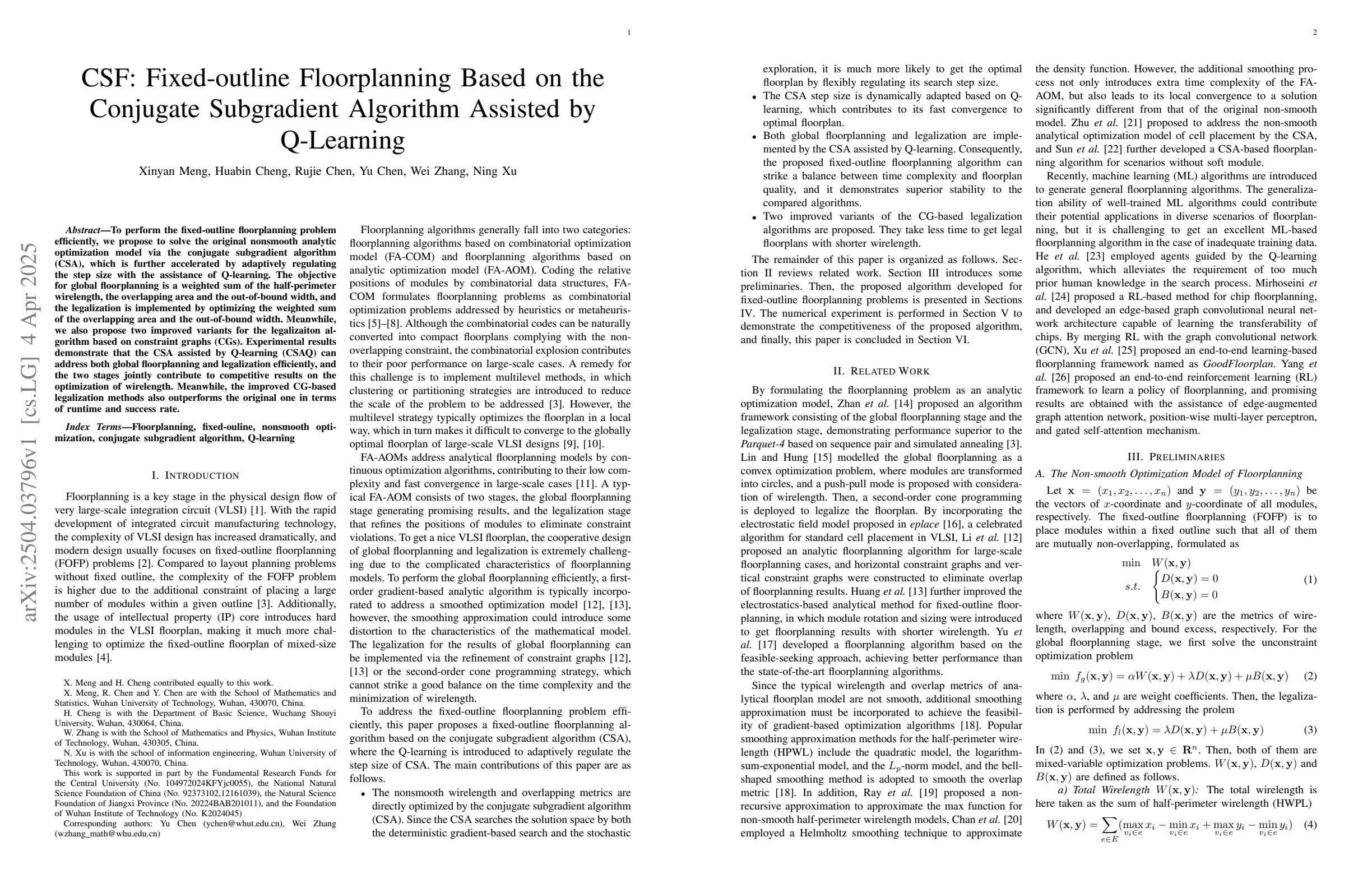 CSF: Fixed-outline Floorplanning Based on the Conjugate Subgradient ...