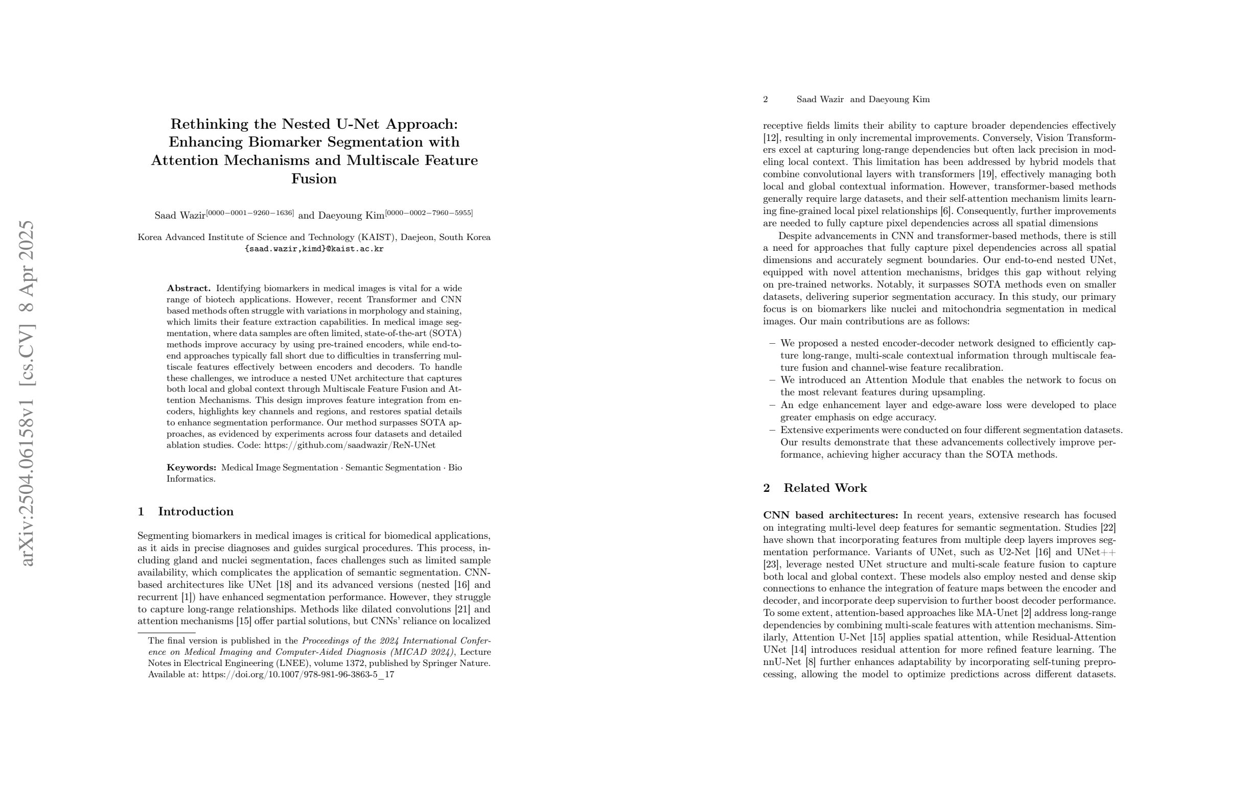 Rethinking the Nested U-Net Approach: Enhancing Biomarker Segmentation ...