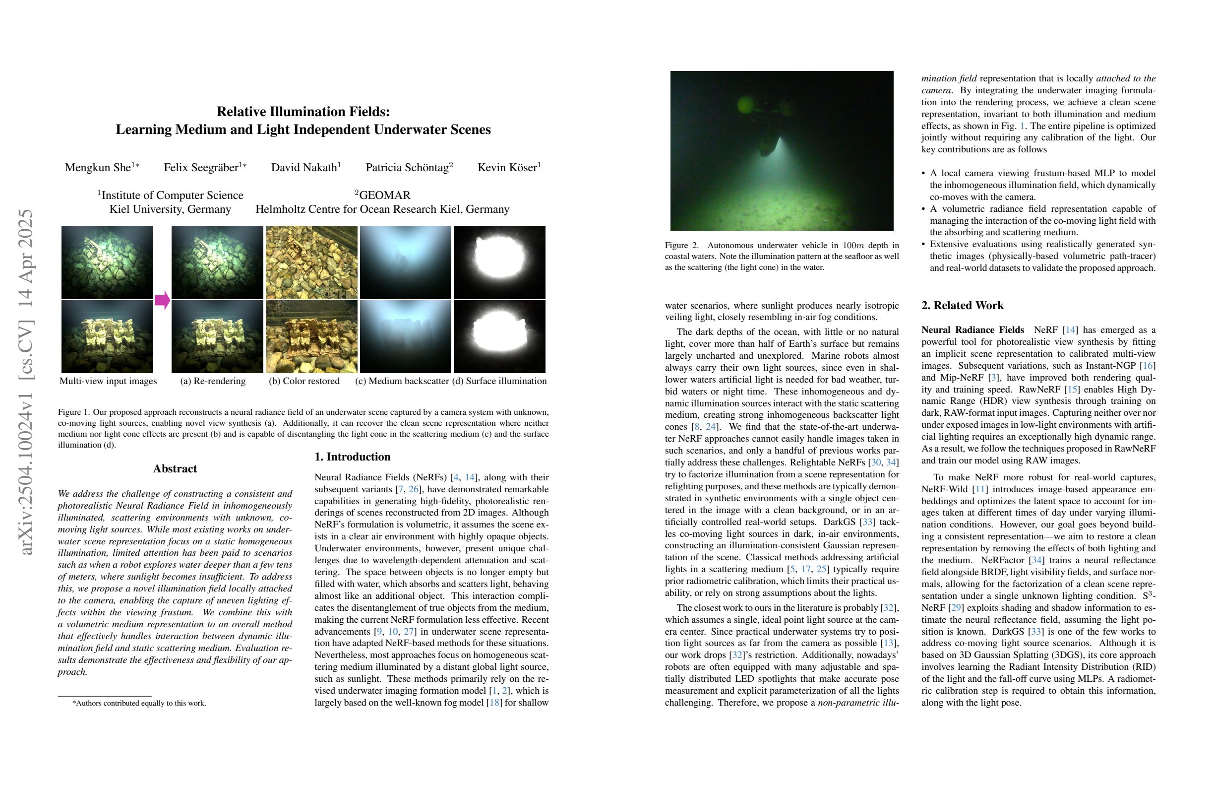 Relative Illumination Fields: Learning Medium and Light Independent Underwater Scenes