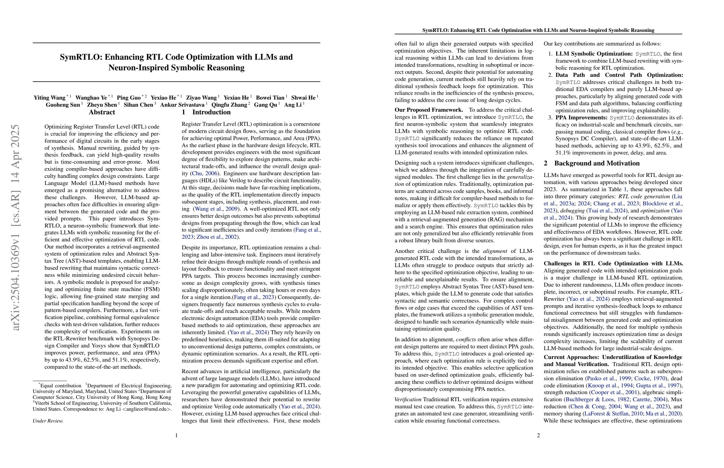 SymRTLO: Enhancing RTL Code Optimization with LLMs and Neuron-Inspired Symbolic Reasoning