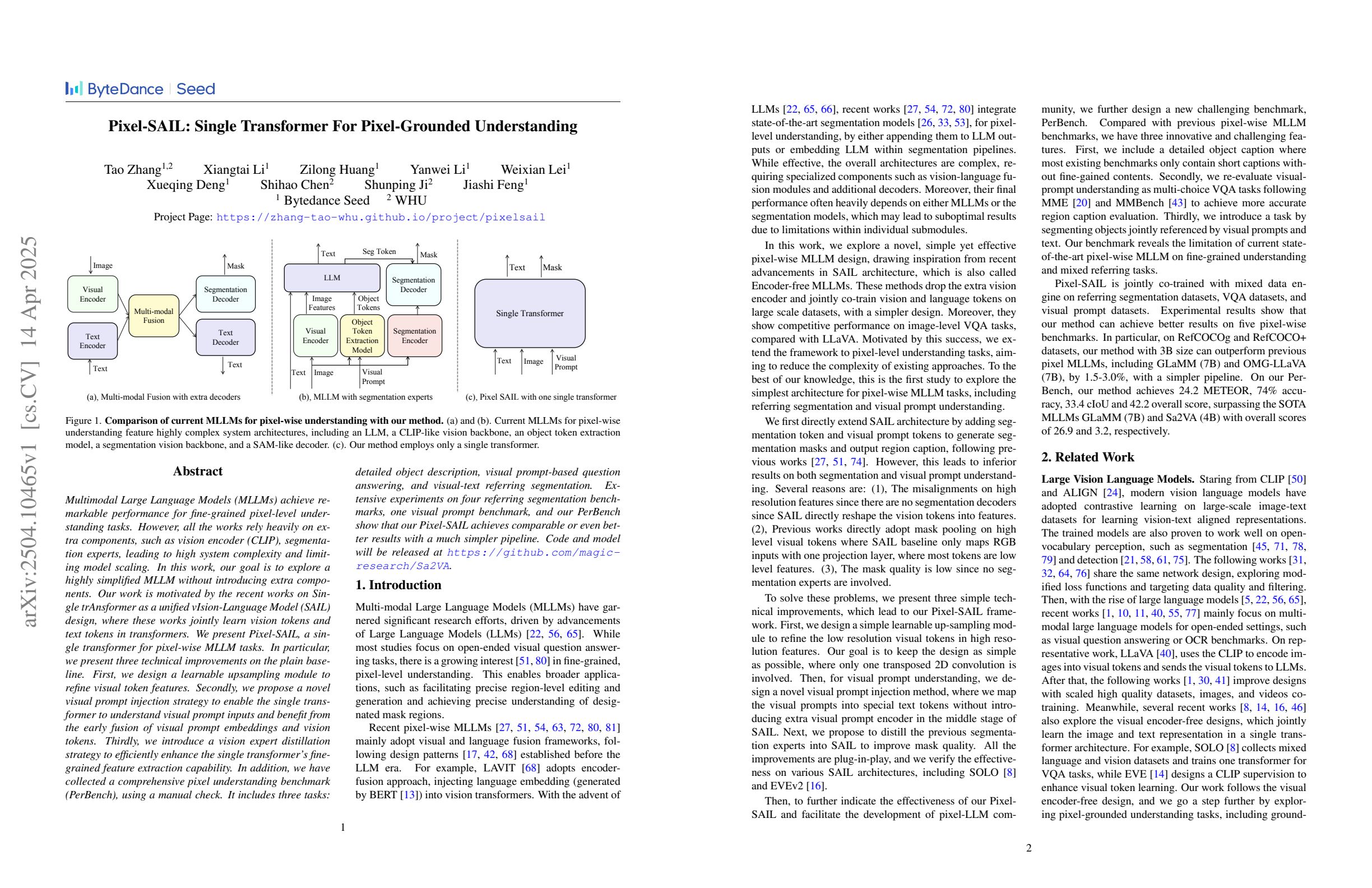 Pixel-SAIL: Single Transformer For Pixel-Grounded Understanding