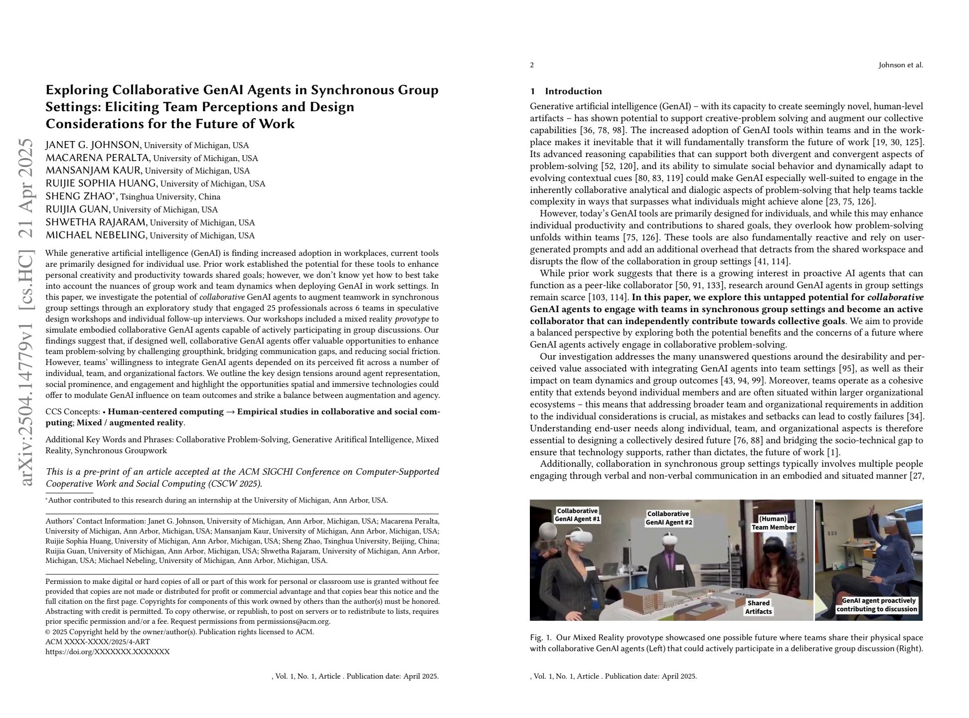 Exploring Collaborative GenAI Agents in Synchronous Group Settings: Eliciting Team Perceptions ...