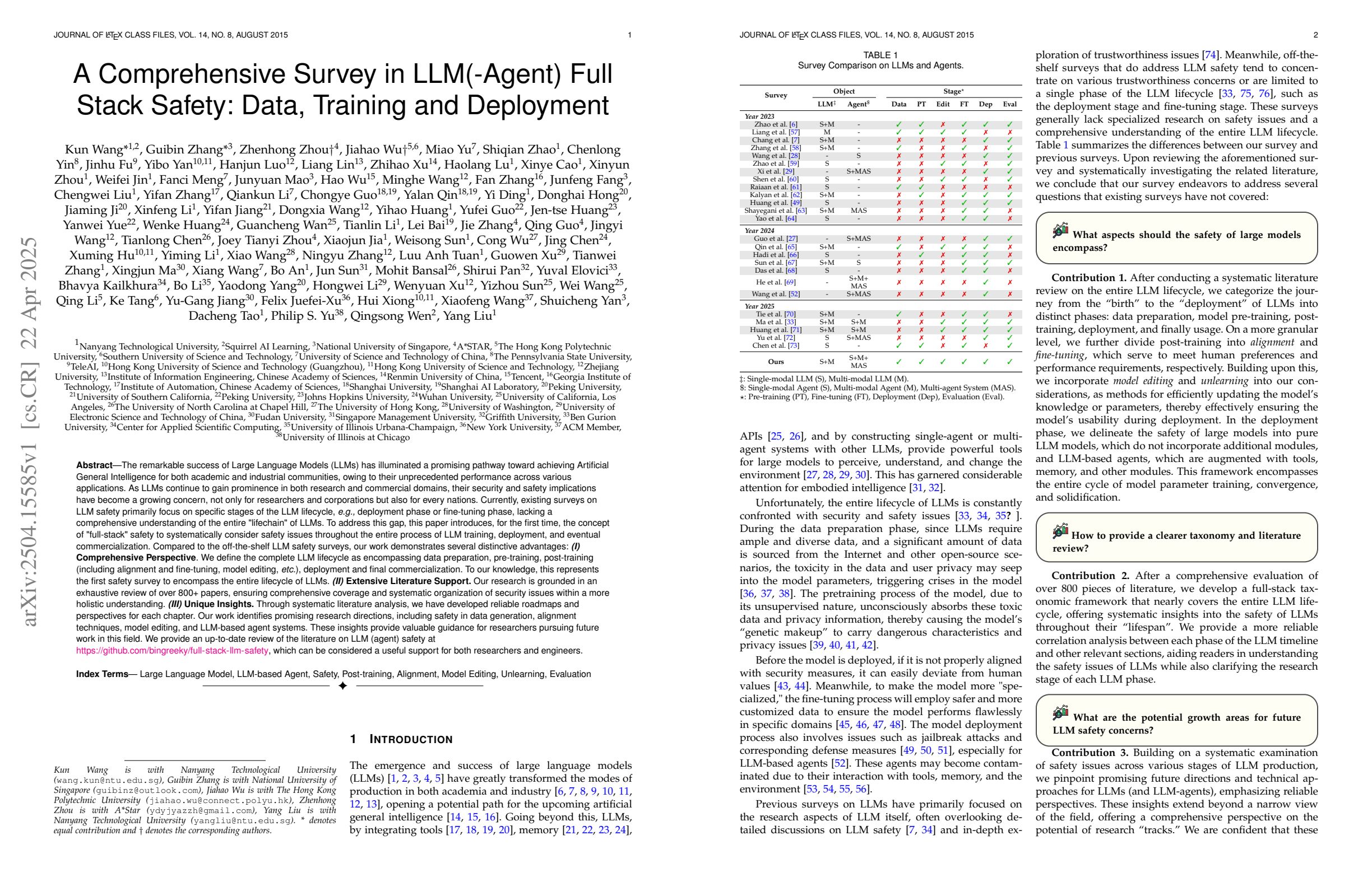 A Comprehensive Survey in LLM(-Agent) Full Stack Safety: Data, Training and Deployment