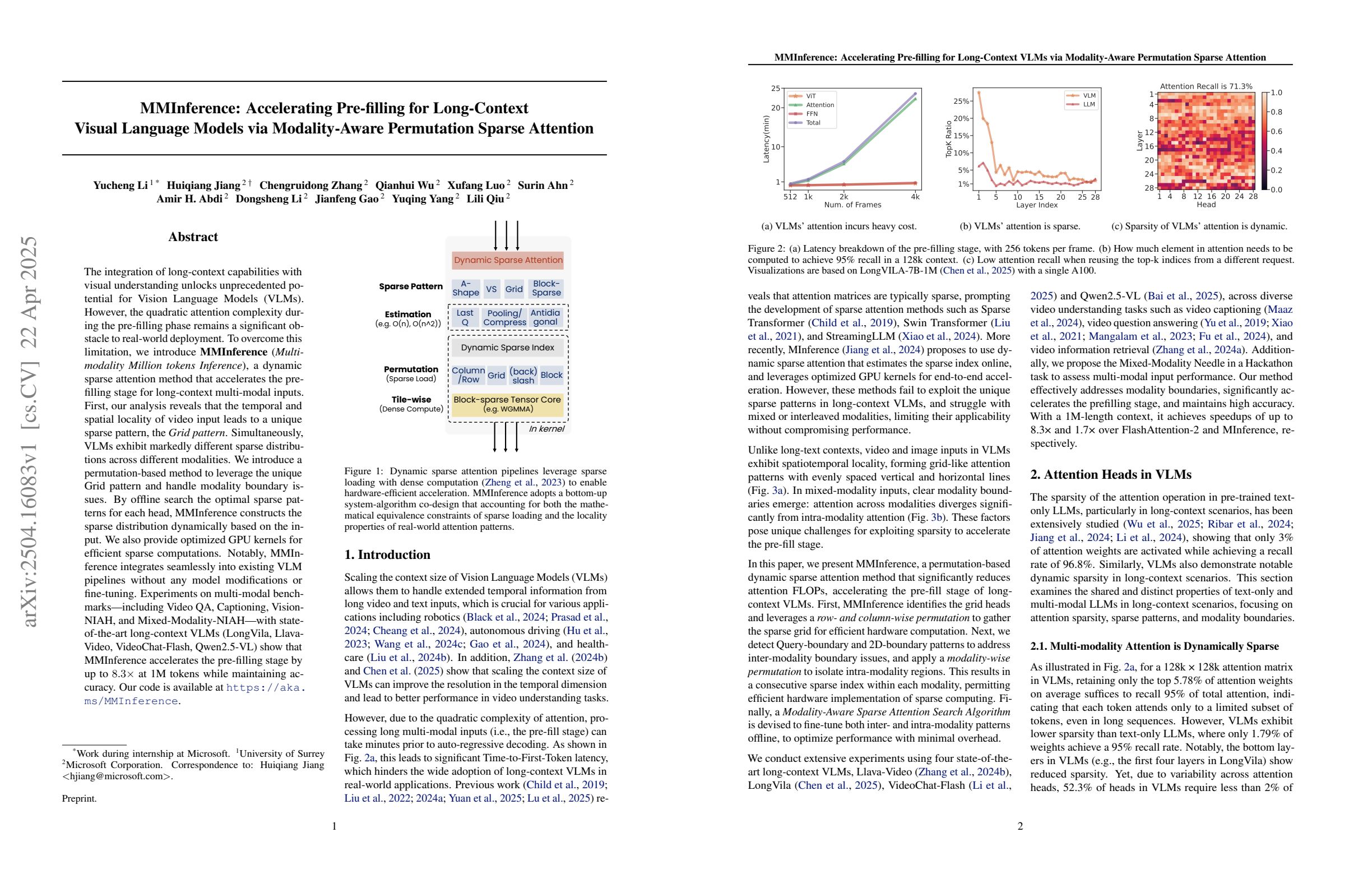 MMInference: Accelerating Pre-filling for Long-Context VLMs via Modality-Aware Permutation ...