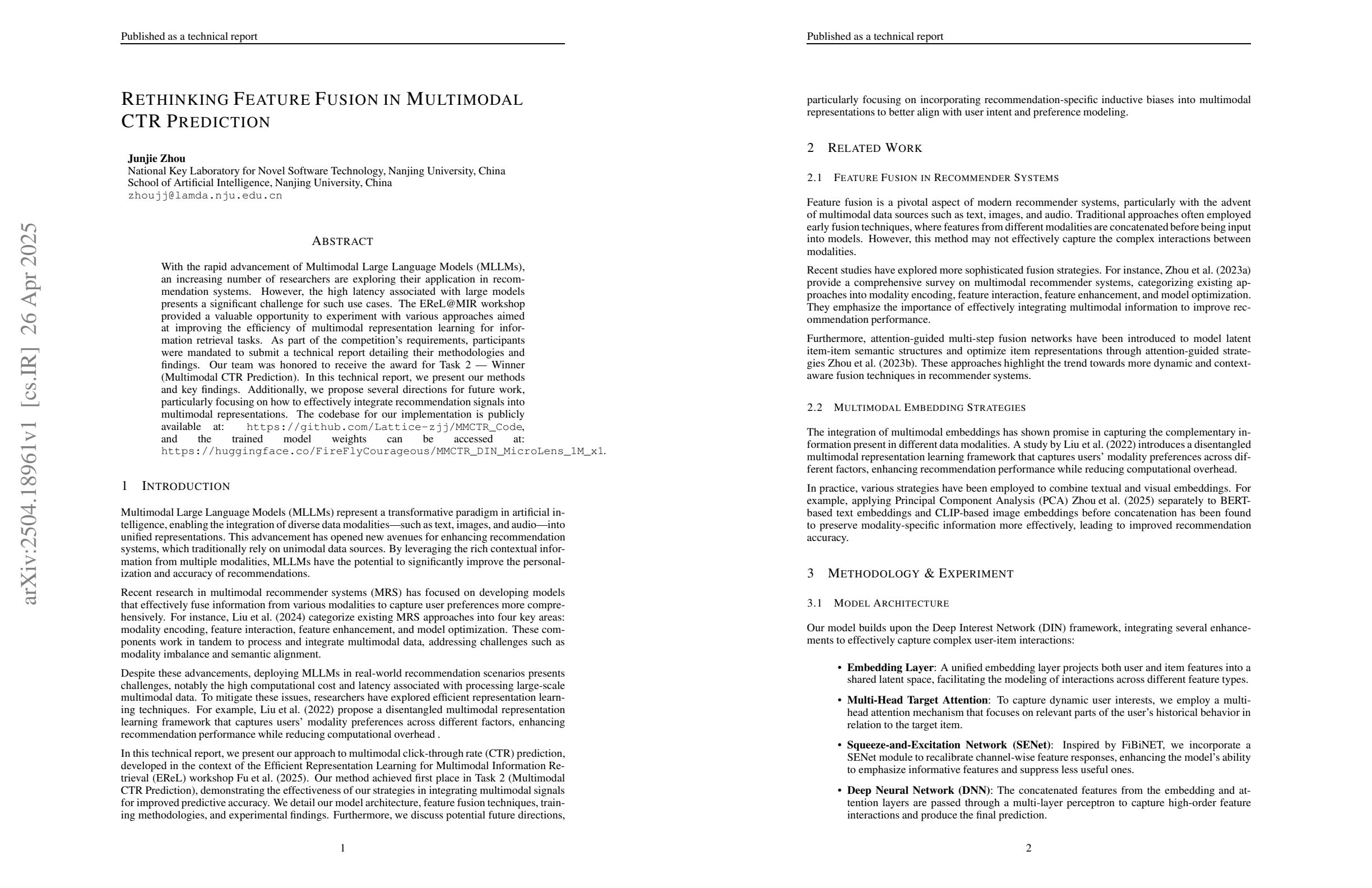 Feature Fusion Revisited: Multimodal CTR Prediction for MMCTR Challenge