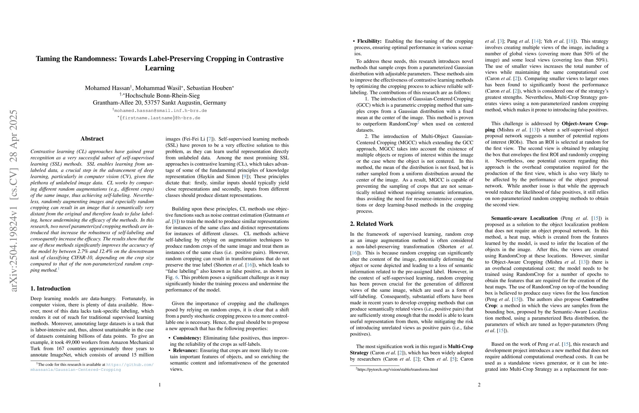 Taming the Randomness: Towards Label-Preserving Cropping in Contrastive ...