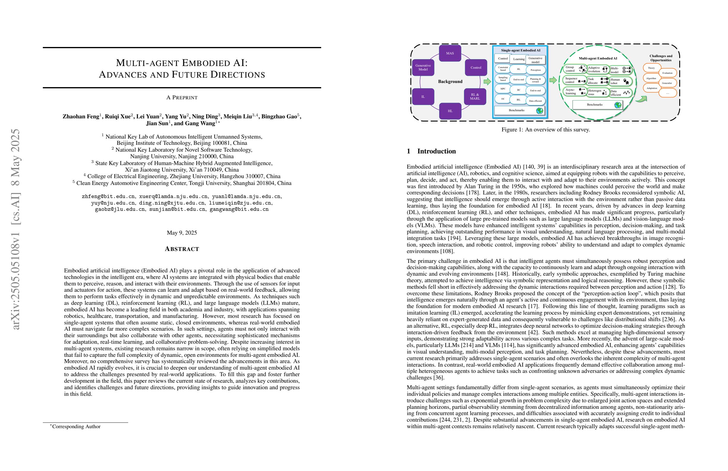Multi-agent Embodied AI: Advances and Future Directions