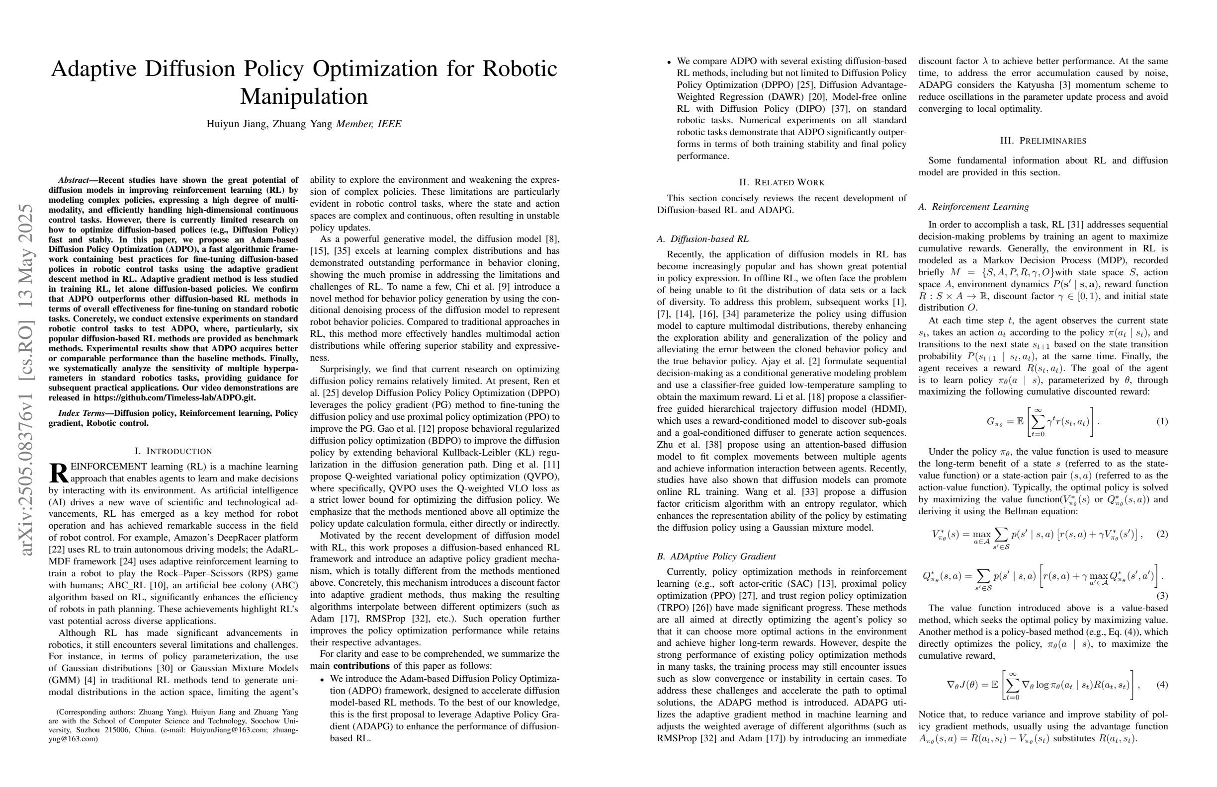 Adaptive Diffusion Policy Optimization for Robotic Manipulation