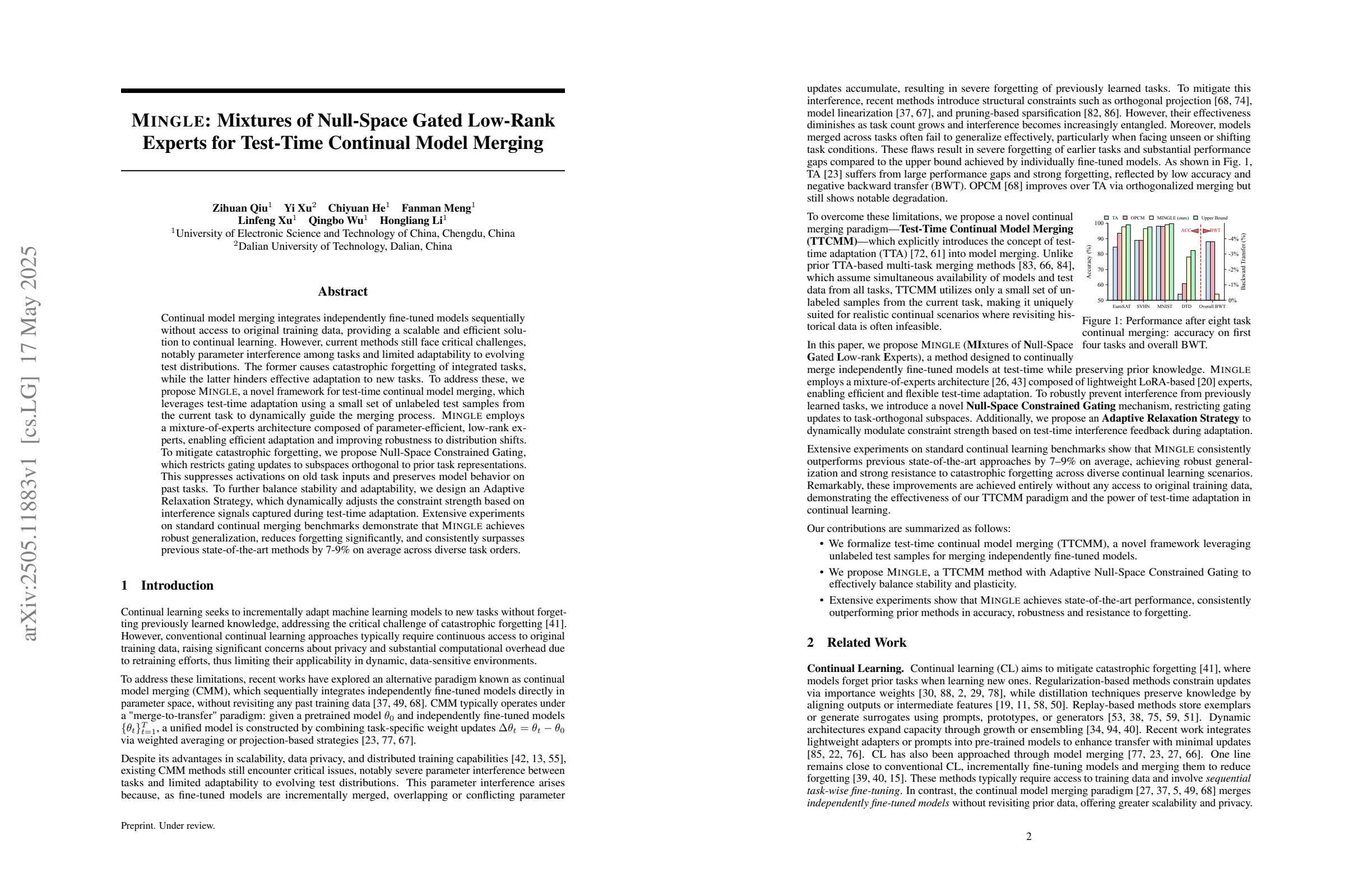 MINGLE: Mixtures of Null-Space Gated Low-Rank Experts for Test-Time ...