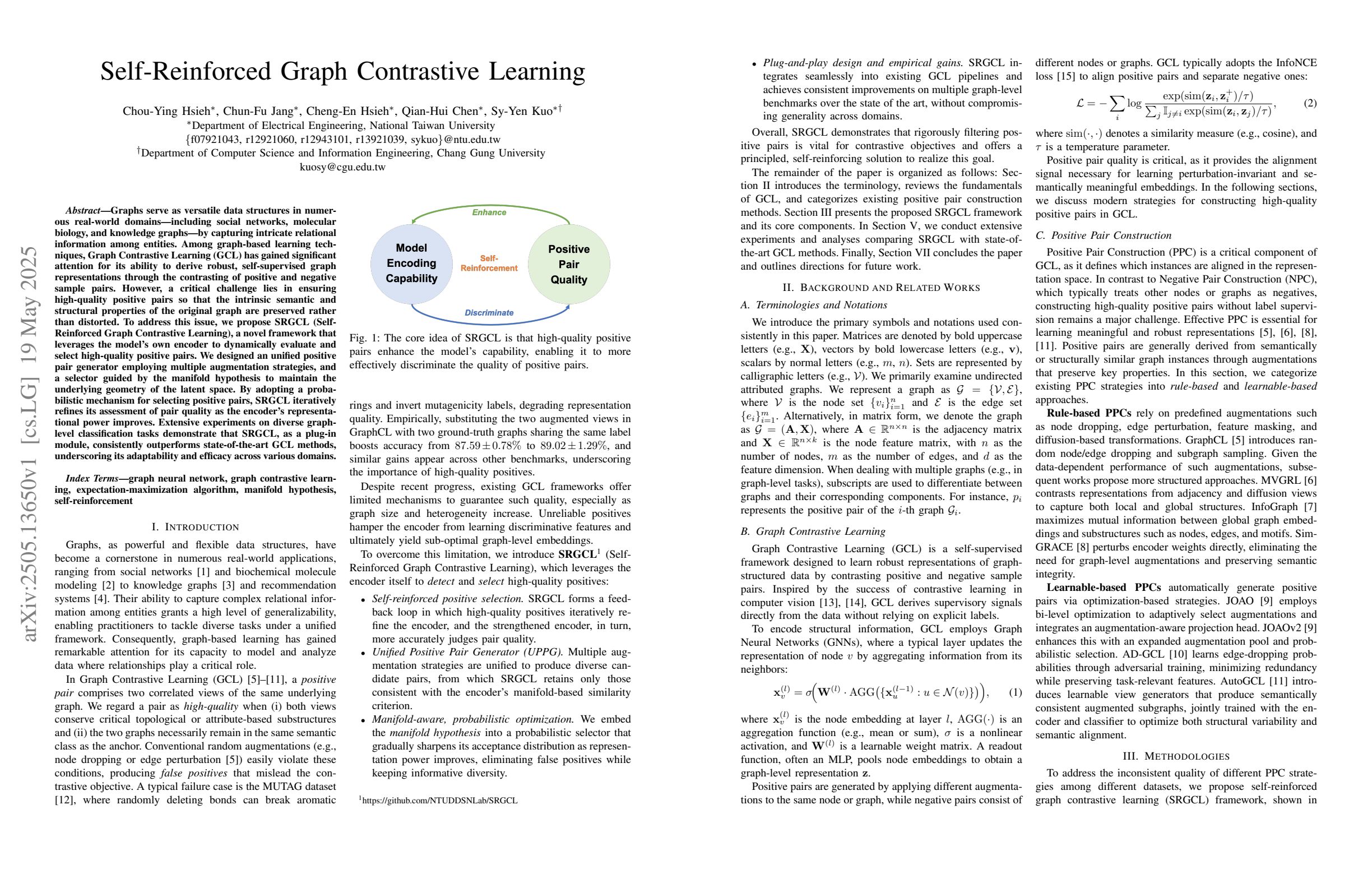 Self-Reinforced Graph Contrastive Learning