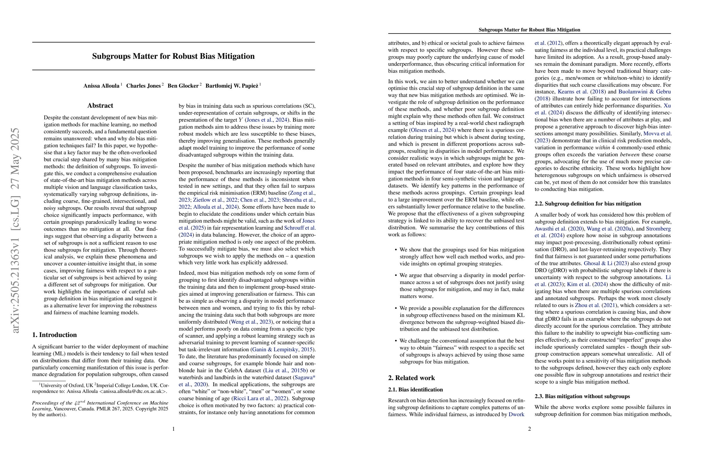 Subgroups Matter for Robust Bias Mitigation