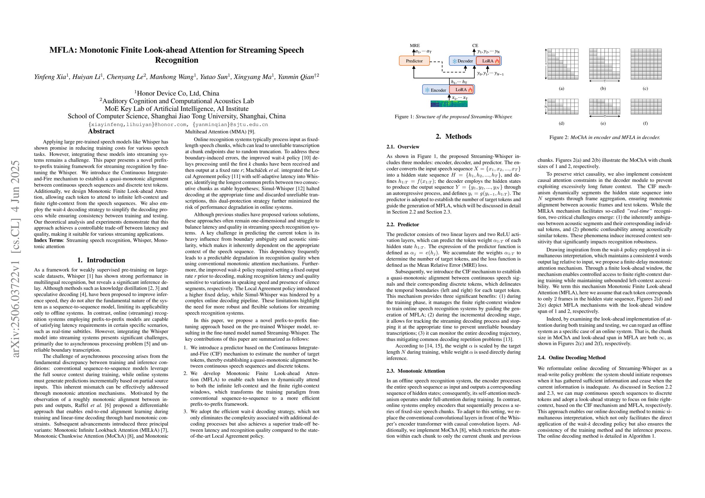 MFLA: Monotonic Finite Look-ahead Attention for Streaming Speech ...