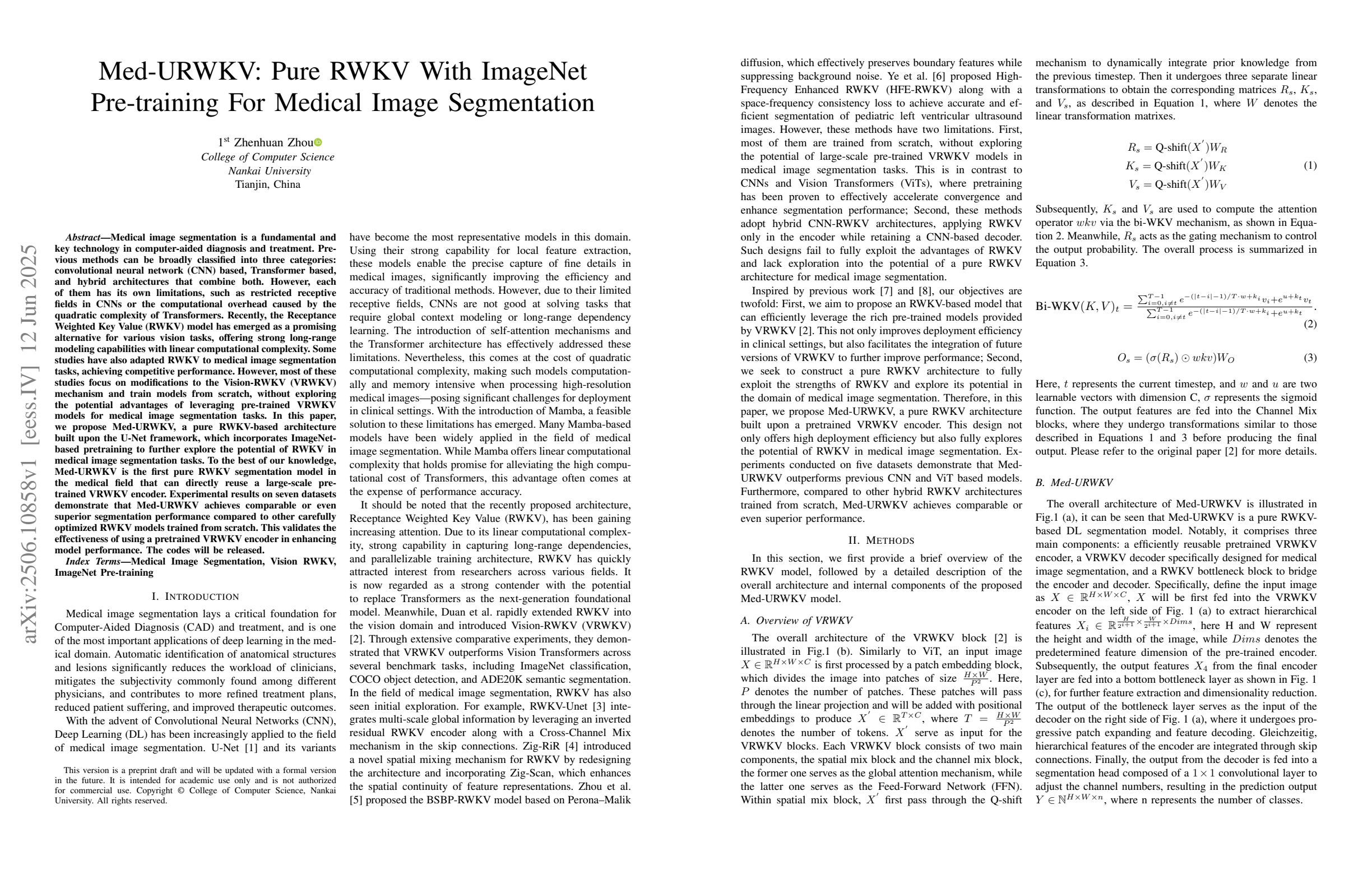 Med-URWKV: Pure RWKV With ImageNet Pre-training For Medical Image Segmentation