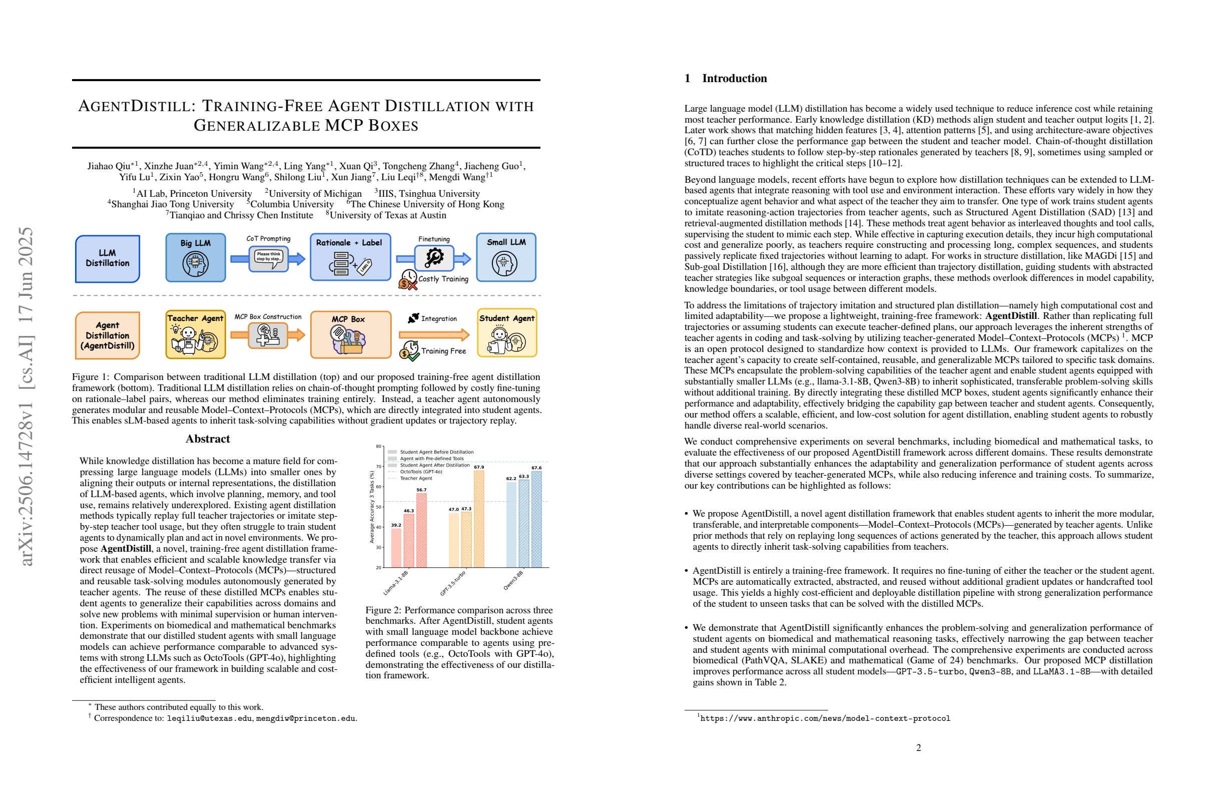 AgentDistill: Training-Free Agent Distillation with Generalizable MCP Boxes