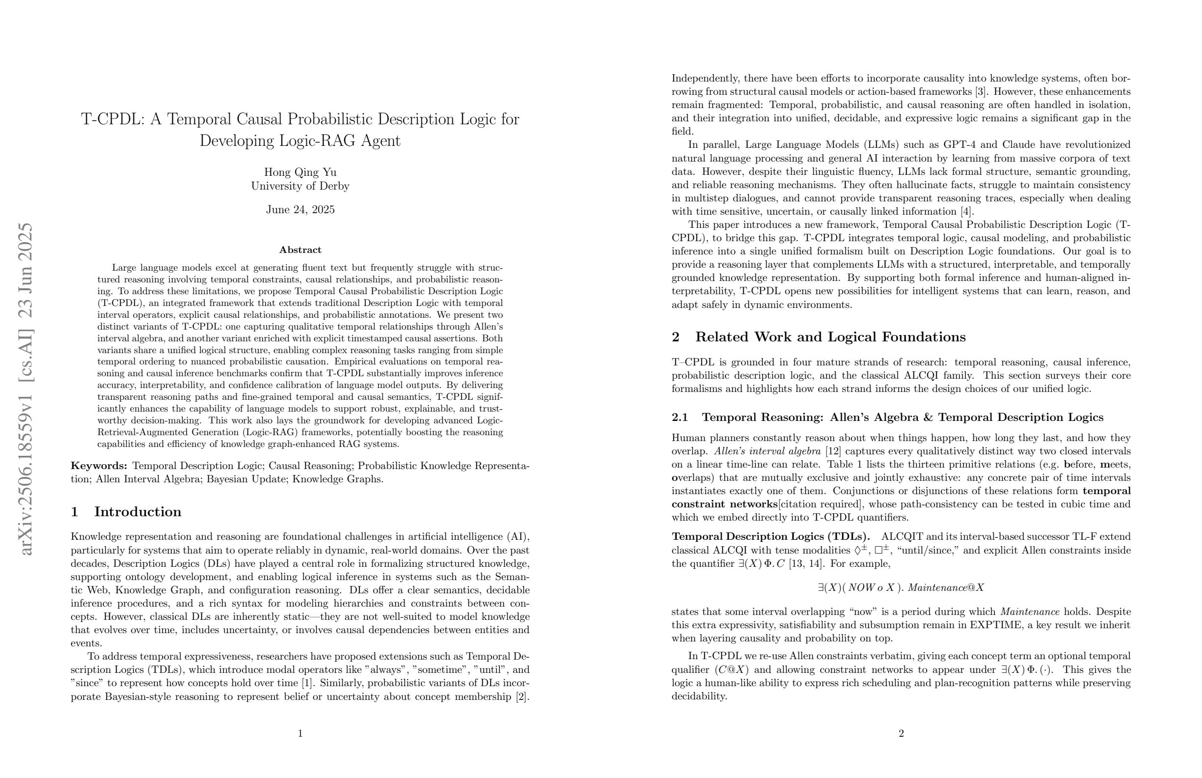 T-CPDL: A Temporal Causal Probabilistic Description Logic for ...