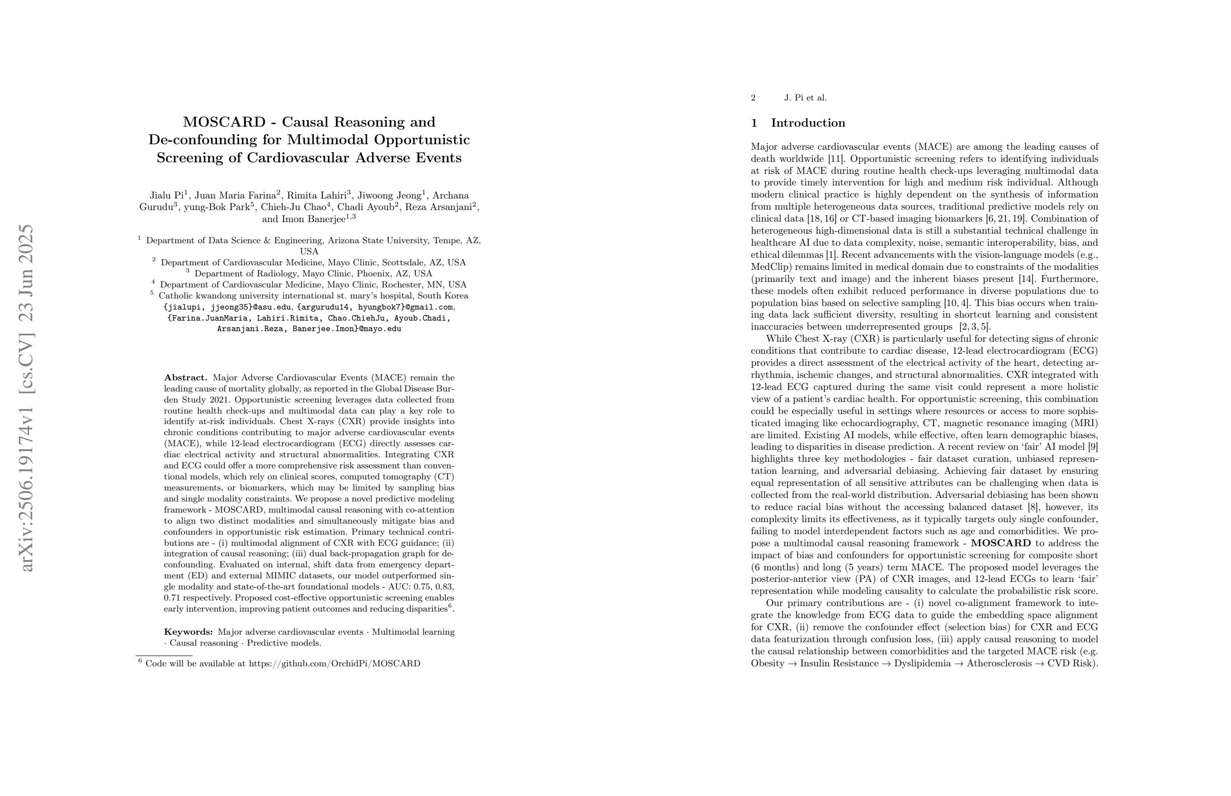 MOSCARD -- Causal Reasoning and De-confounding for Multimodal Opportunistic Screening of ...