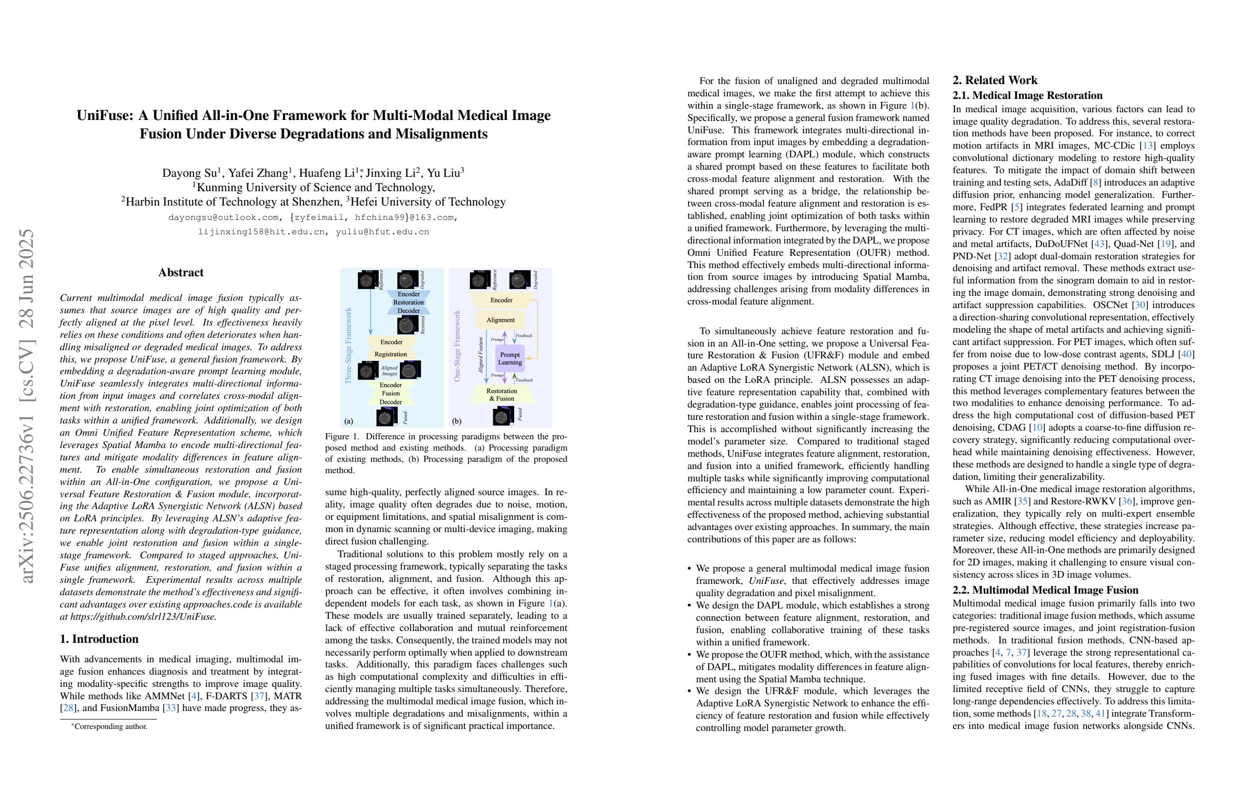 UniFuse: A Unified All-in-One Framework for Multi-Modal Medical Image ...