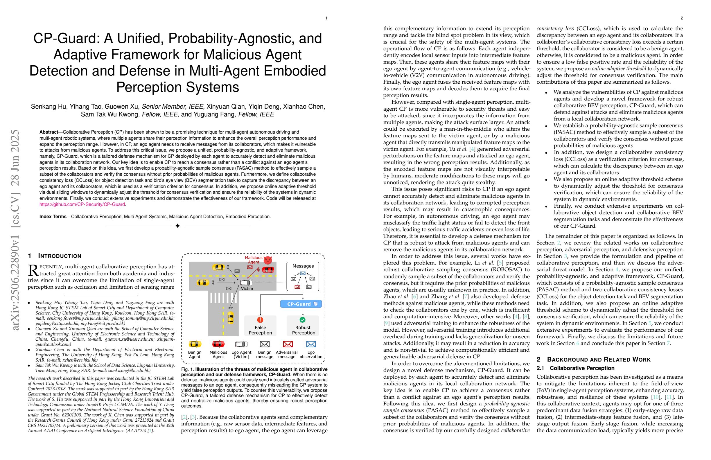 CP-Guard: A Unified, Probability-Agnostic, and Adaptive Framework for Malicious Agent Detection ...