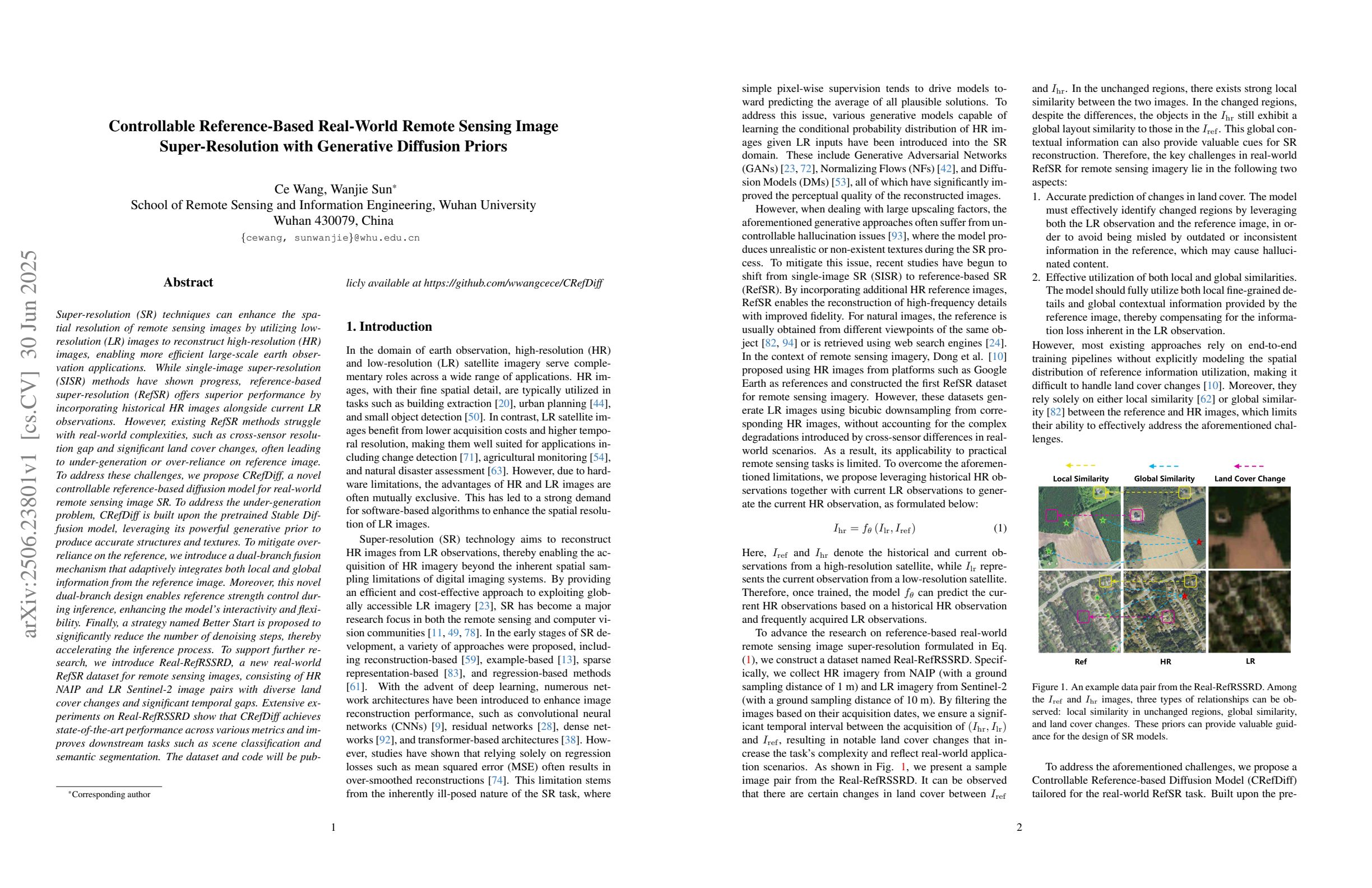Controllable Reference-Based Real-World Remote Sensing Image Super-Resolution with Generative ...