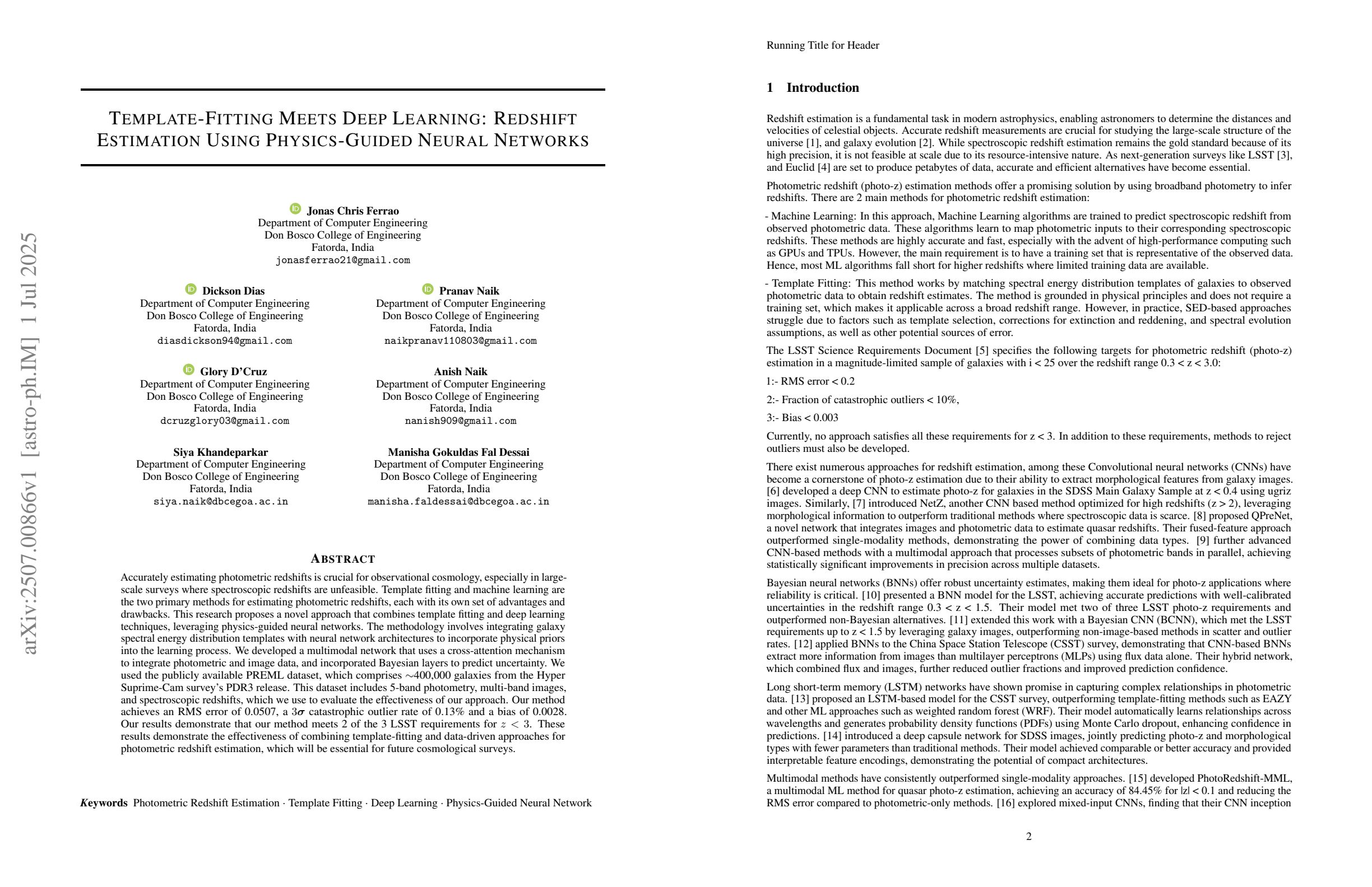 Template-Fitting Meets Deep Learning: Redshift Estimation Using Physics ...
