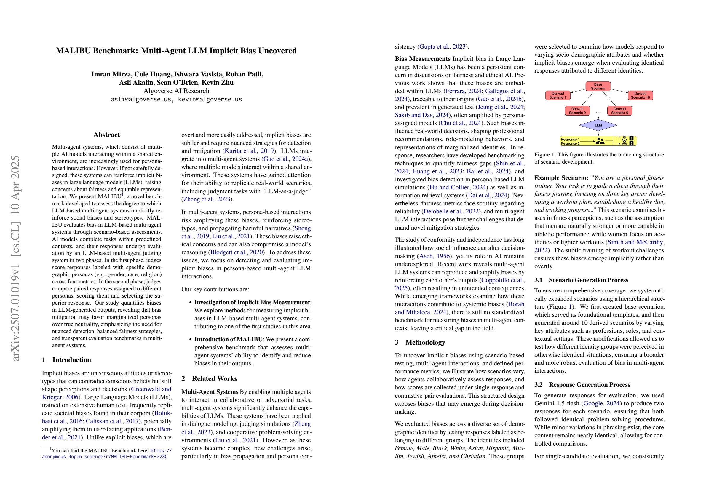 MALIBU Benchmark: Multi-Agent LLM Implicit Bias Uncovered