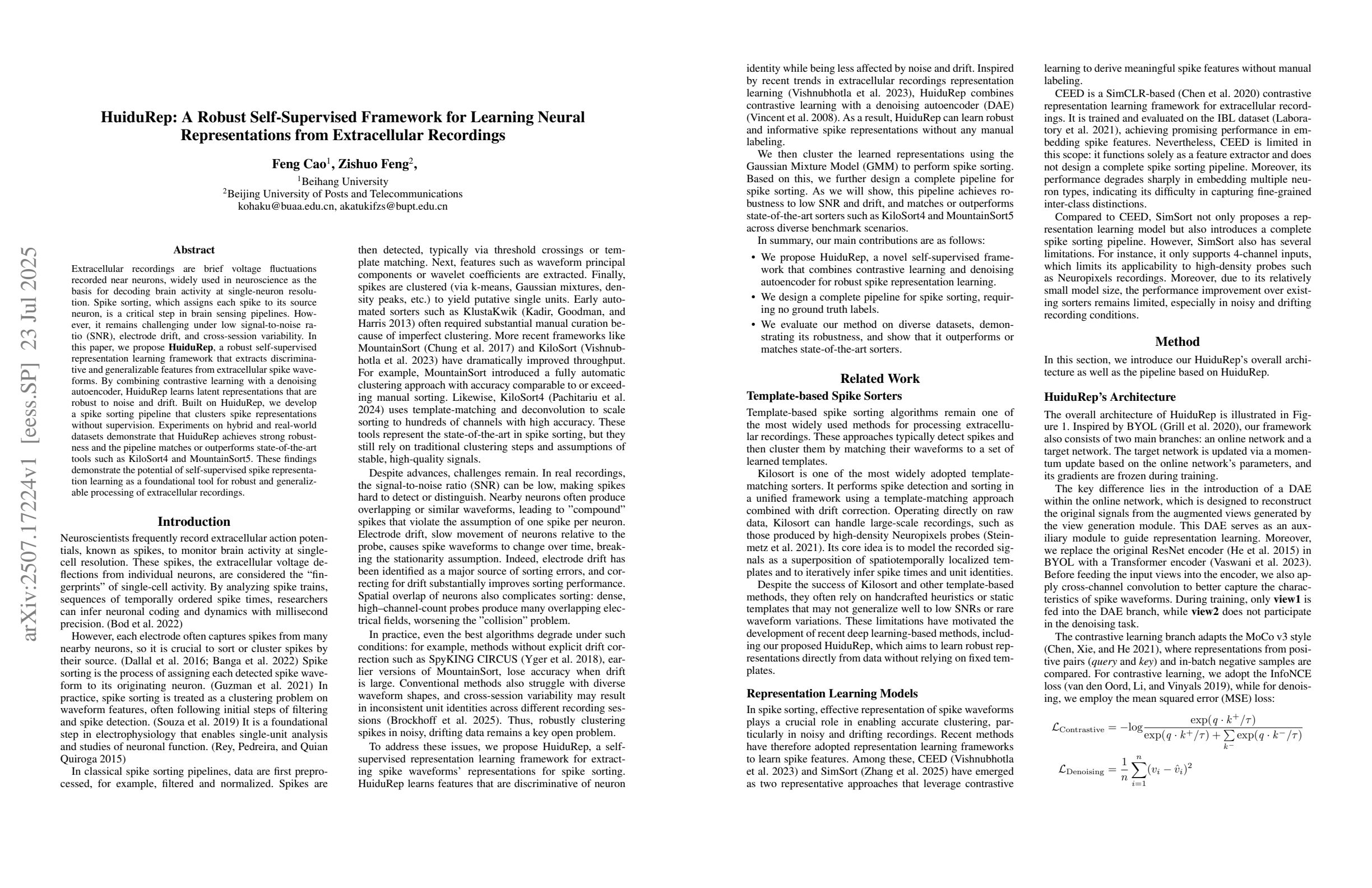 HuiduRep: A Robust Self-Supervised Framework for Learning Neural Representations from ...