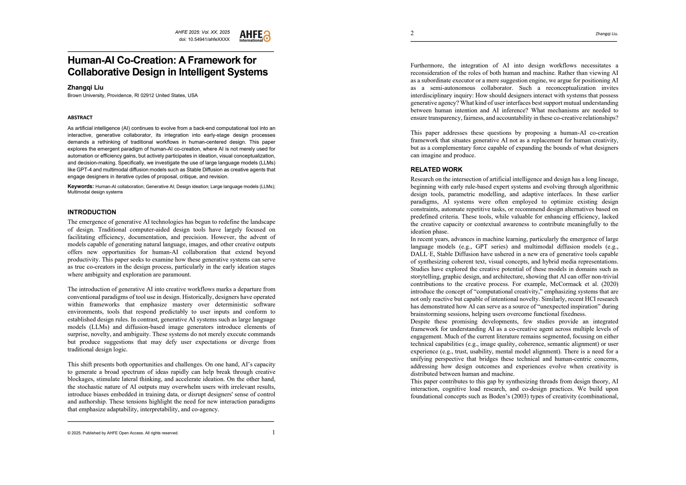 Human-AI Co-Creation: A Framework for Collaborative Design in ...