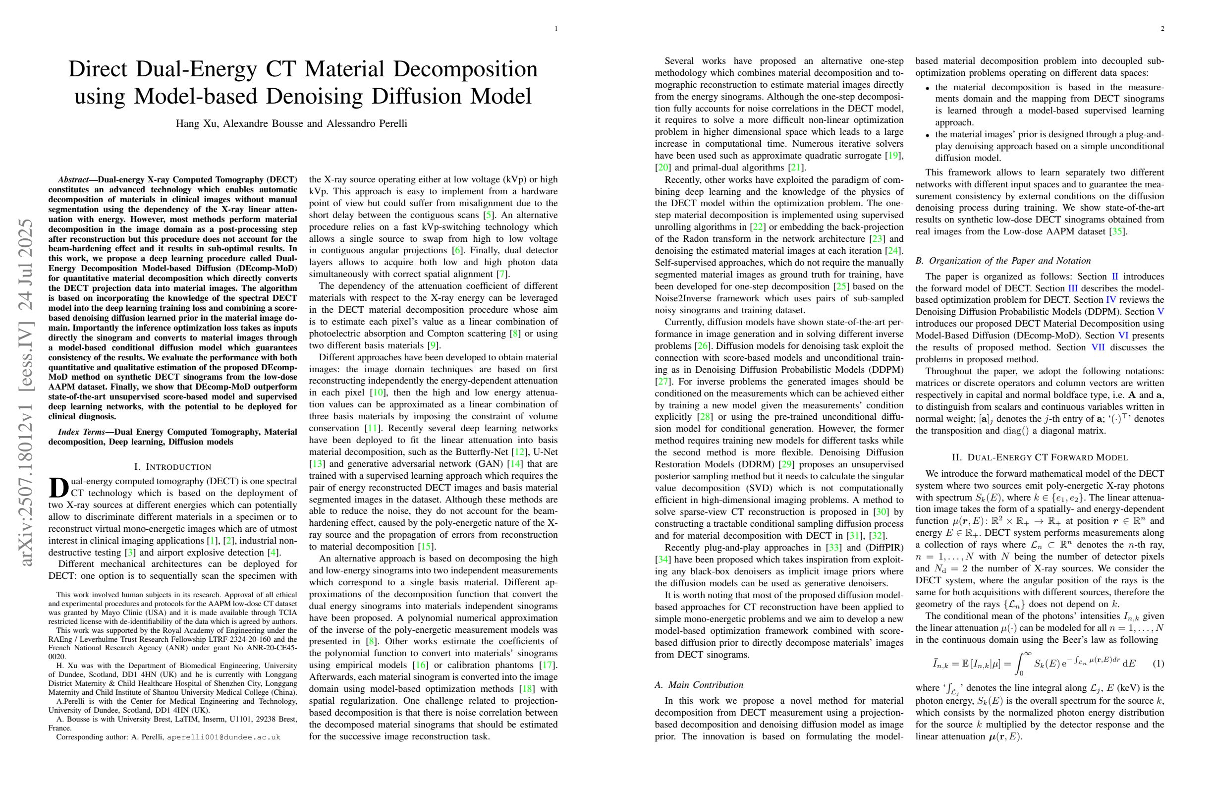 Direct Dual-Energy CT Material Decomposition using Model-based Denoising Diffusion Model