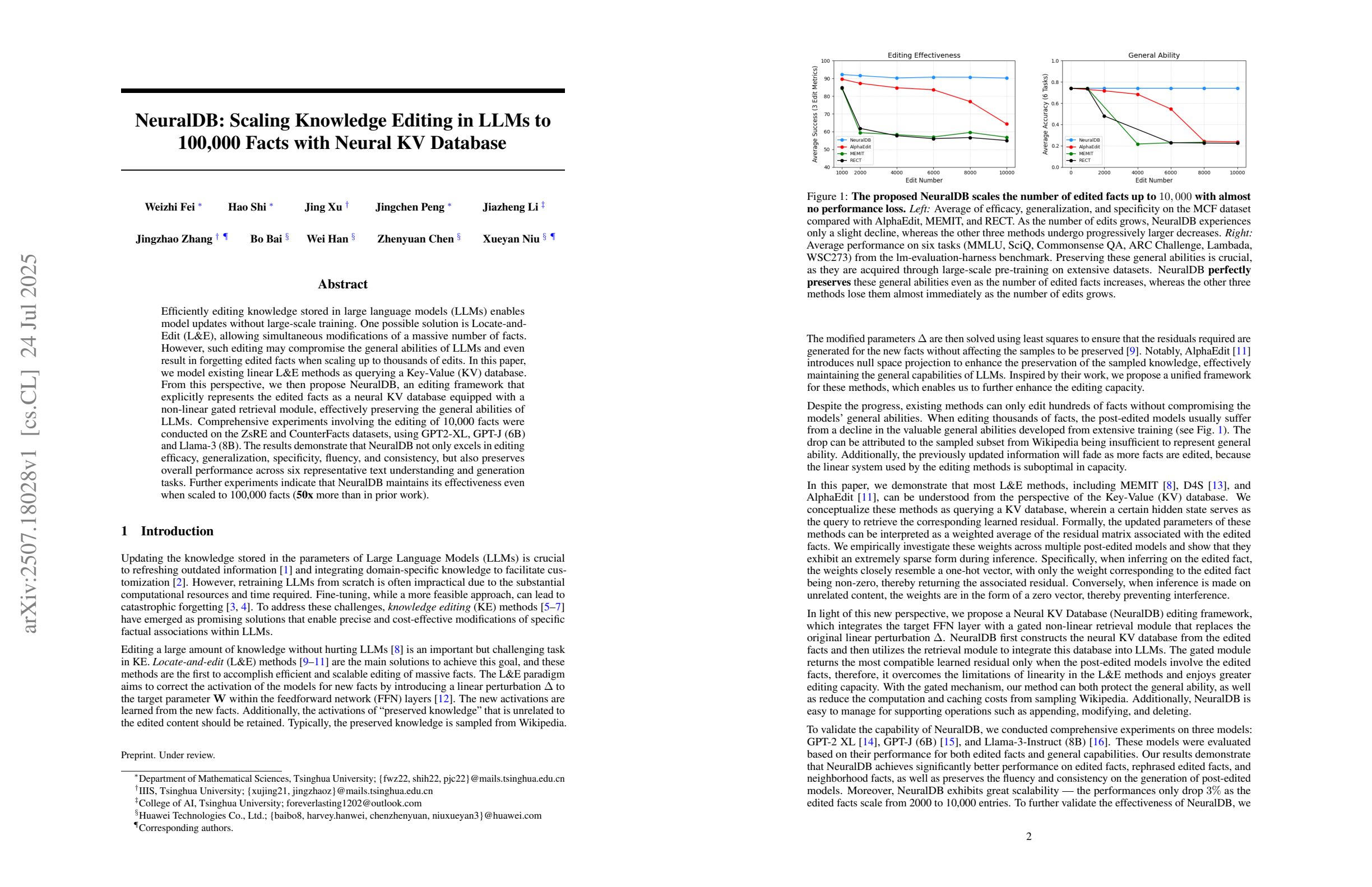 NeuralDB: Scaling Knowledge Editing in LLMs to 100,000 Facts with Neural KV Database