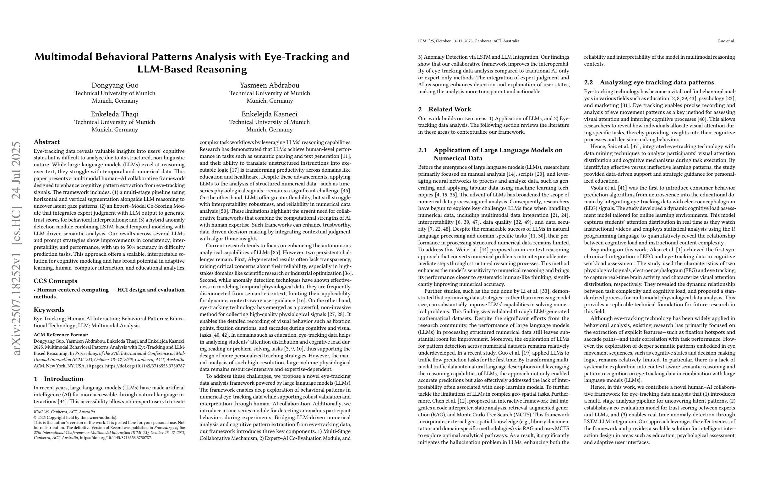 Multimodal Behavioral Patterns Analysis with Eye-Tracking and LLM-Based ...