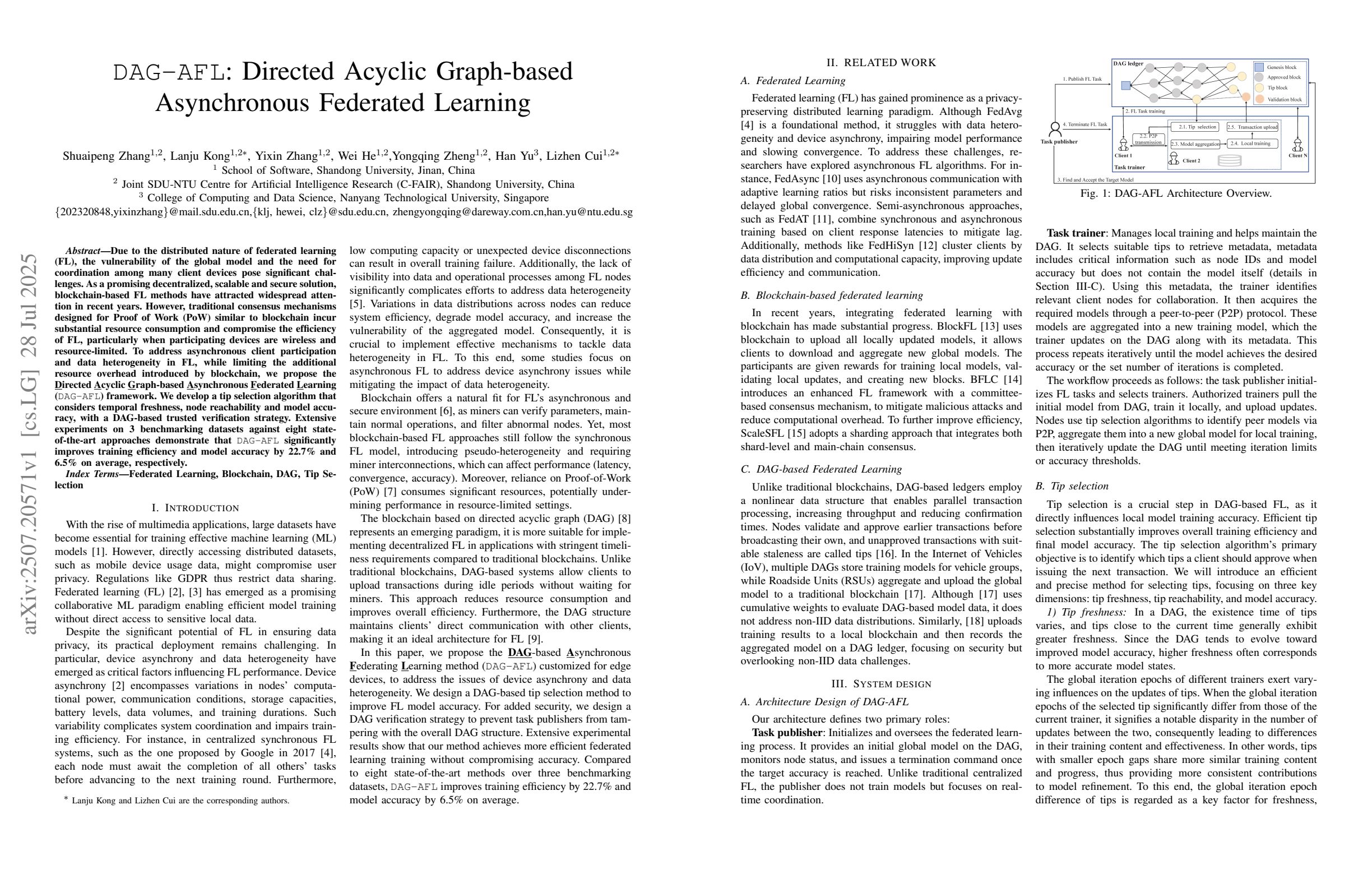 DAG-AFL:Directed Acyclic Graph-based Asynchronous Federated Learning