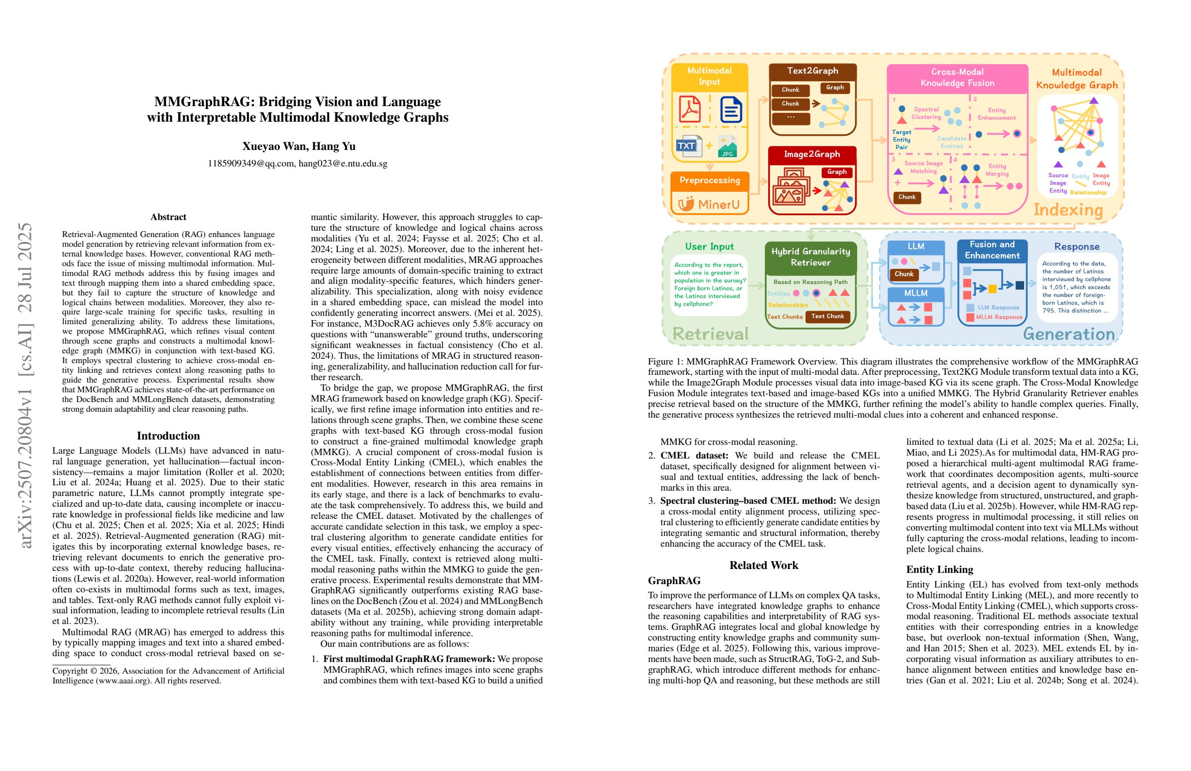MMGraphRAG: Bridging Vision and Language with Interpretable Multimodal Knowledge Graphs