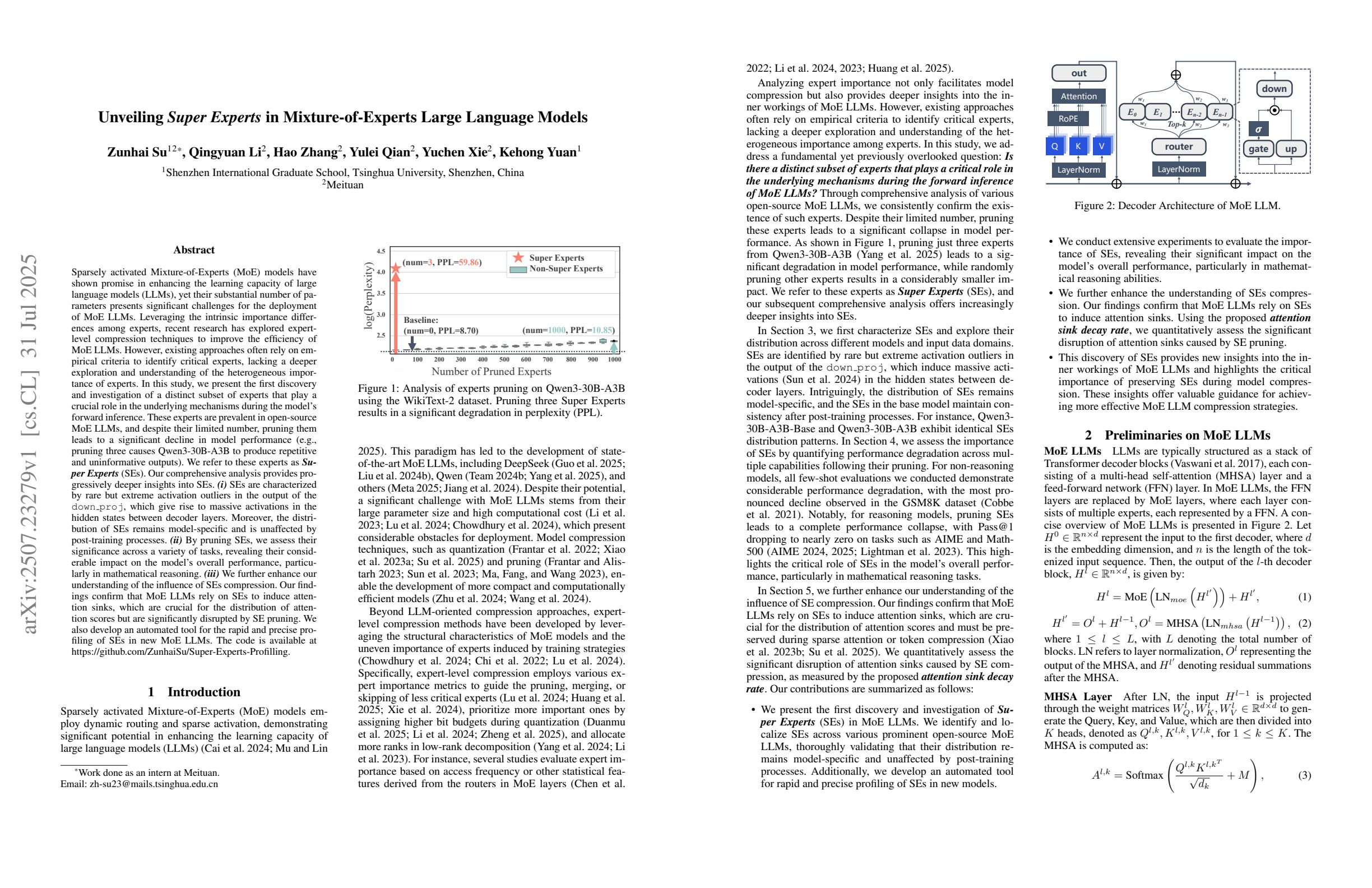 Unveiling Super Experts in Mixture-of-Experts Large Language Models