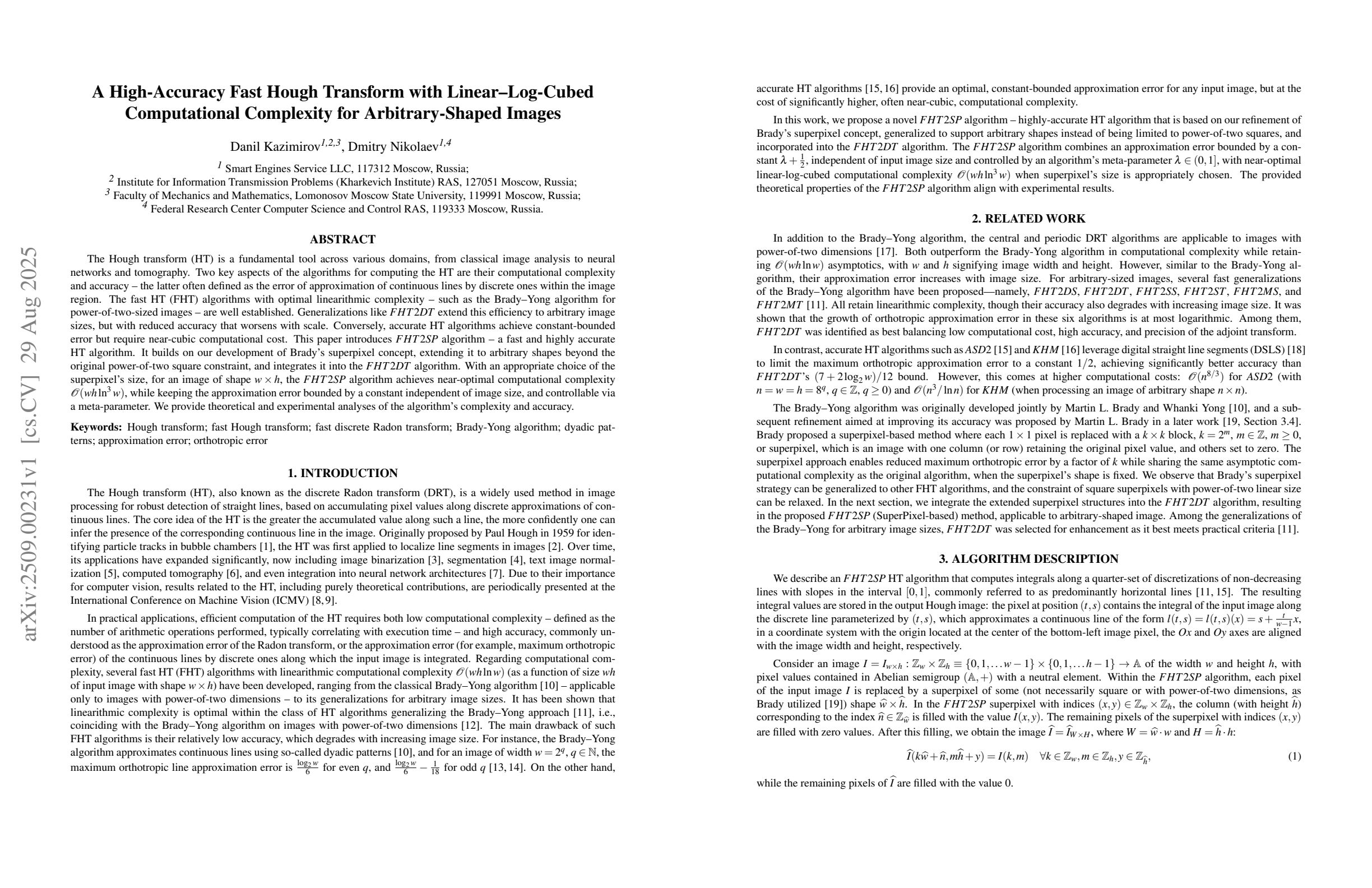 A High-Accuracy Fast Hough Transform with Linear-Log-Cubed ...