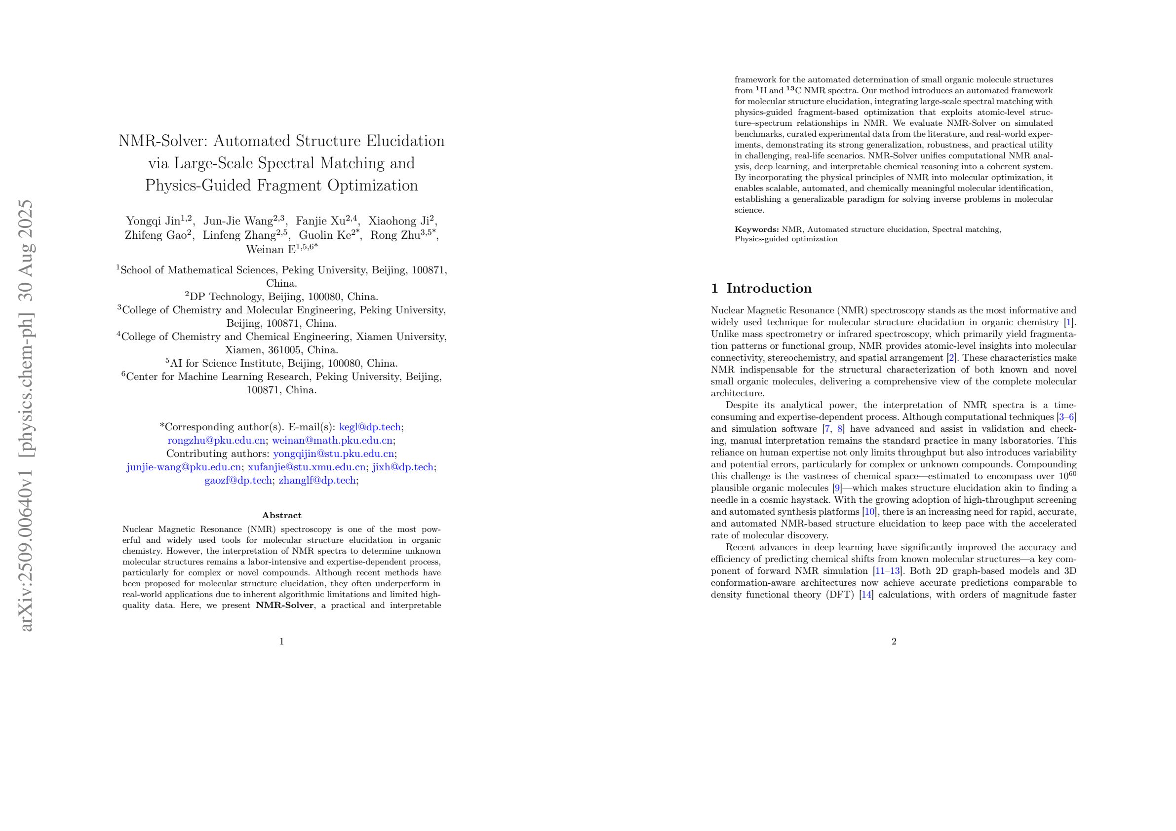 NMR-Solver: Automated Structure Elucidation via Large-Scale Spectral Matching and Physics-Guided ...
