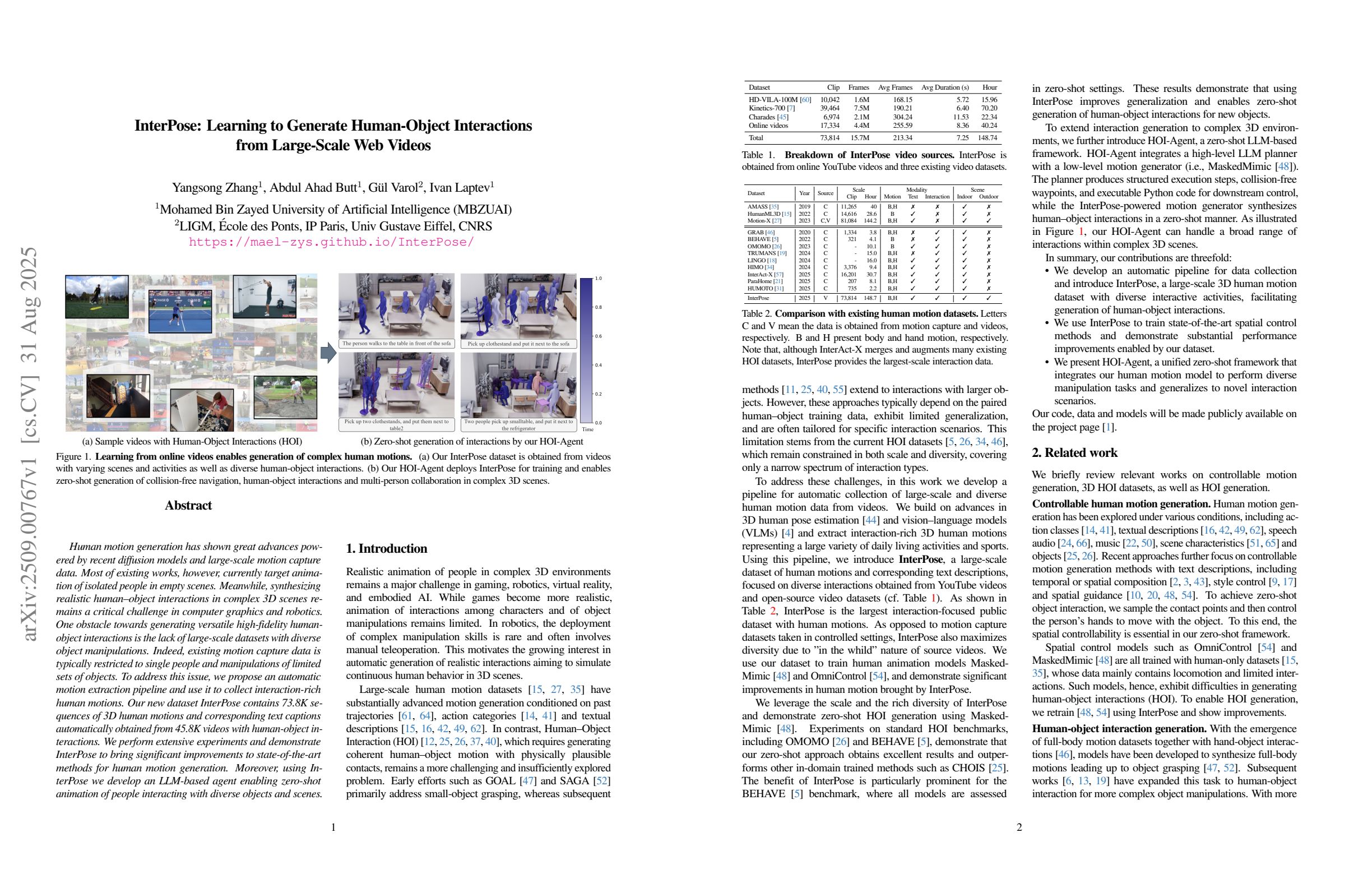 InterPose: Learning to Generate Human-Object Interactions from Large ...