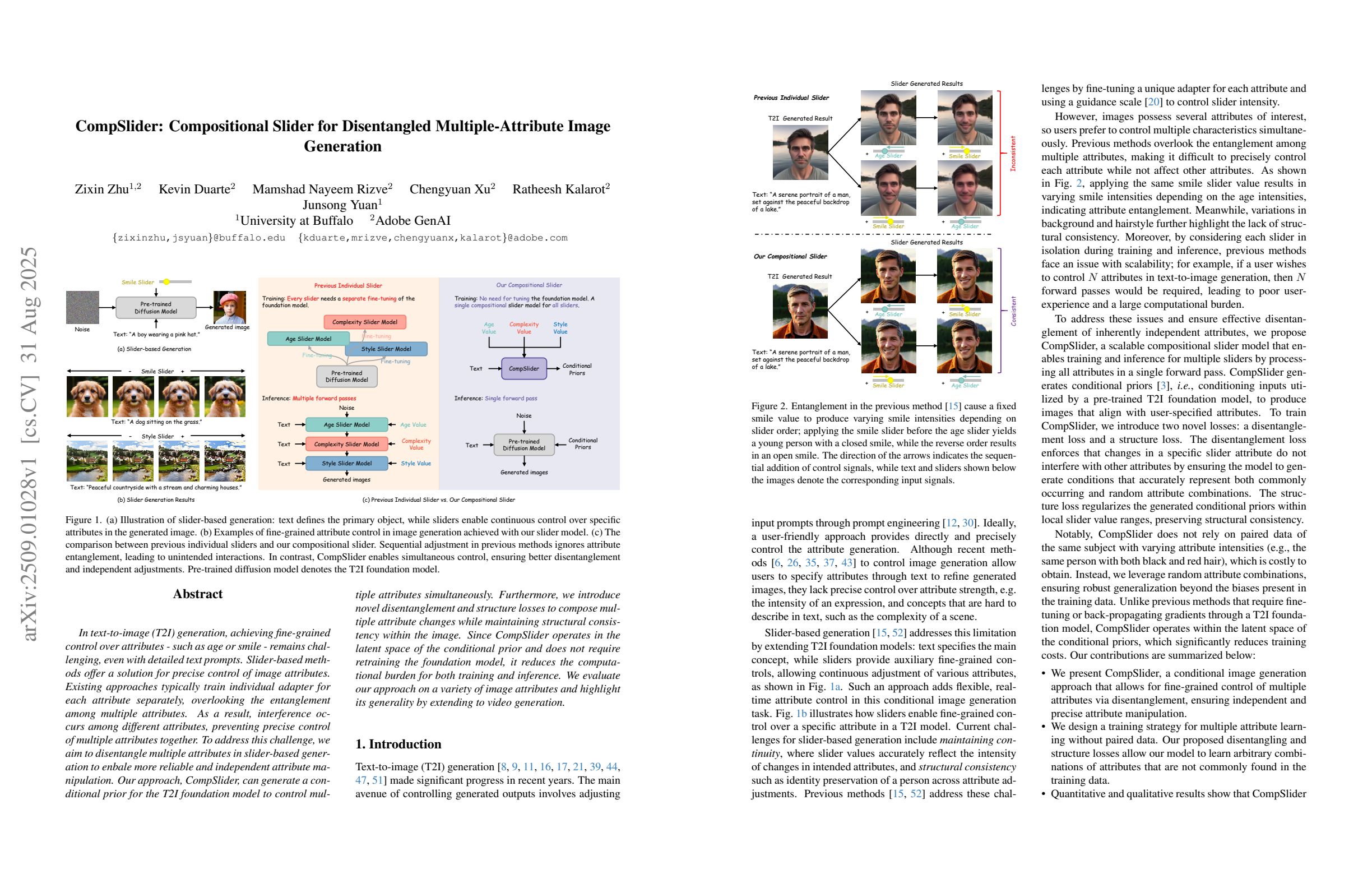 CompSlider: Compositional Slider for Disentangled Multiple-Attribute Image Generation