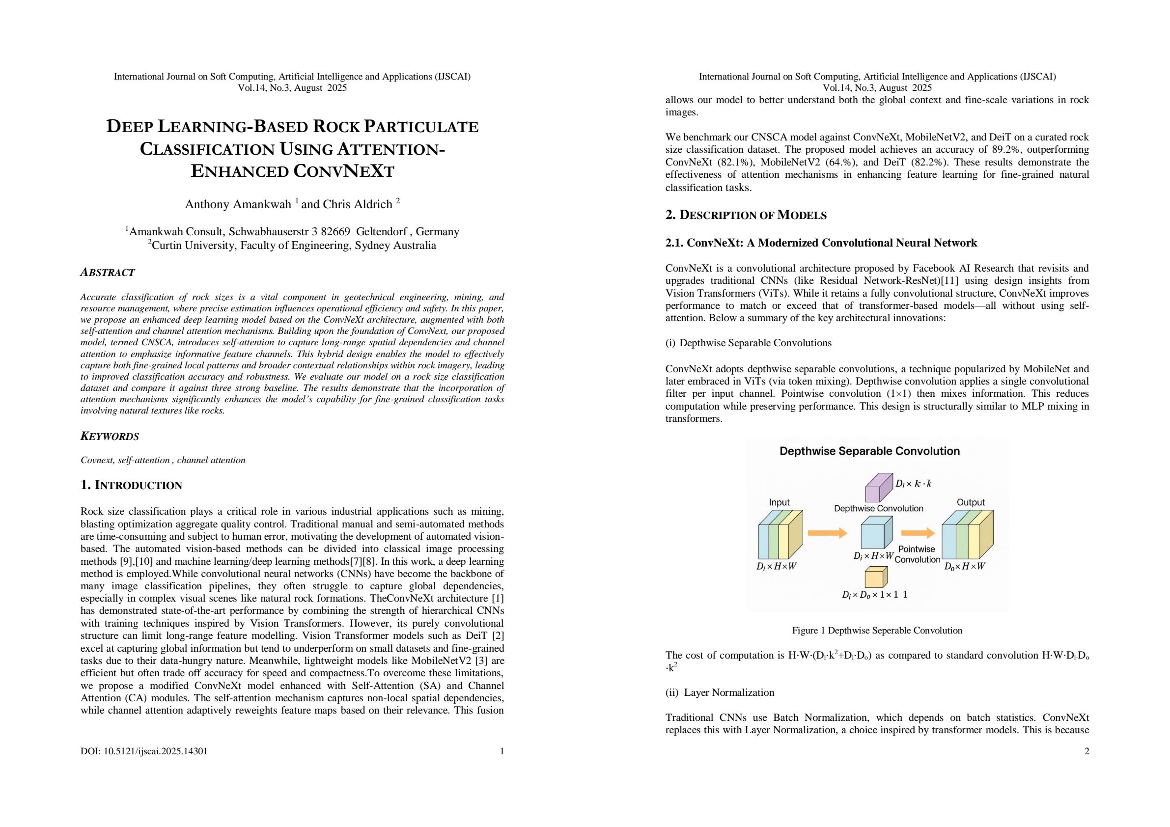 Deep Learning-Based Rock Particulate Classification Using Attention-Enhanced ConvNeXt