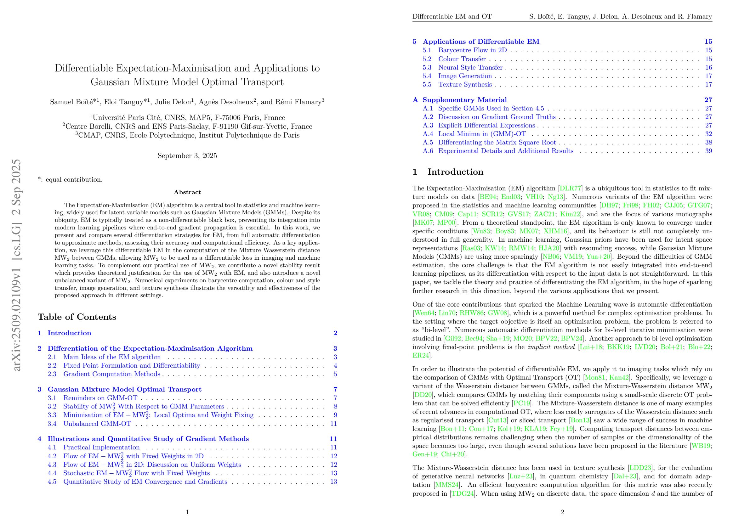 Differentiable Expectation-Maximisation and Applications to Gaussian ...